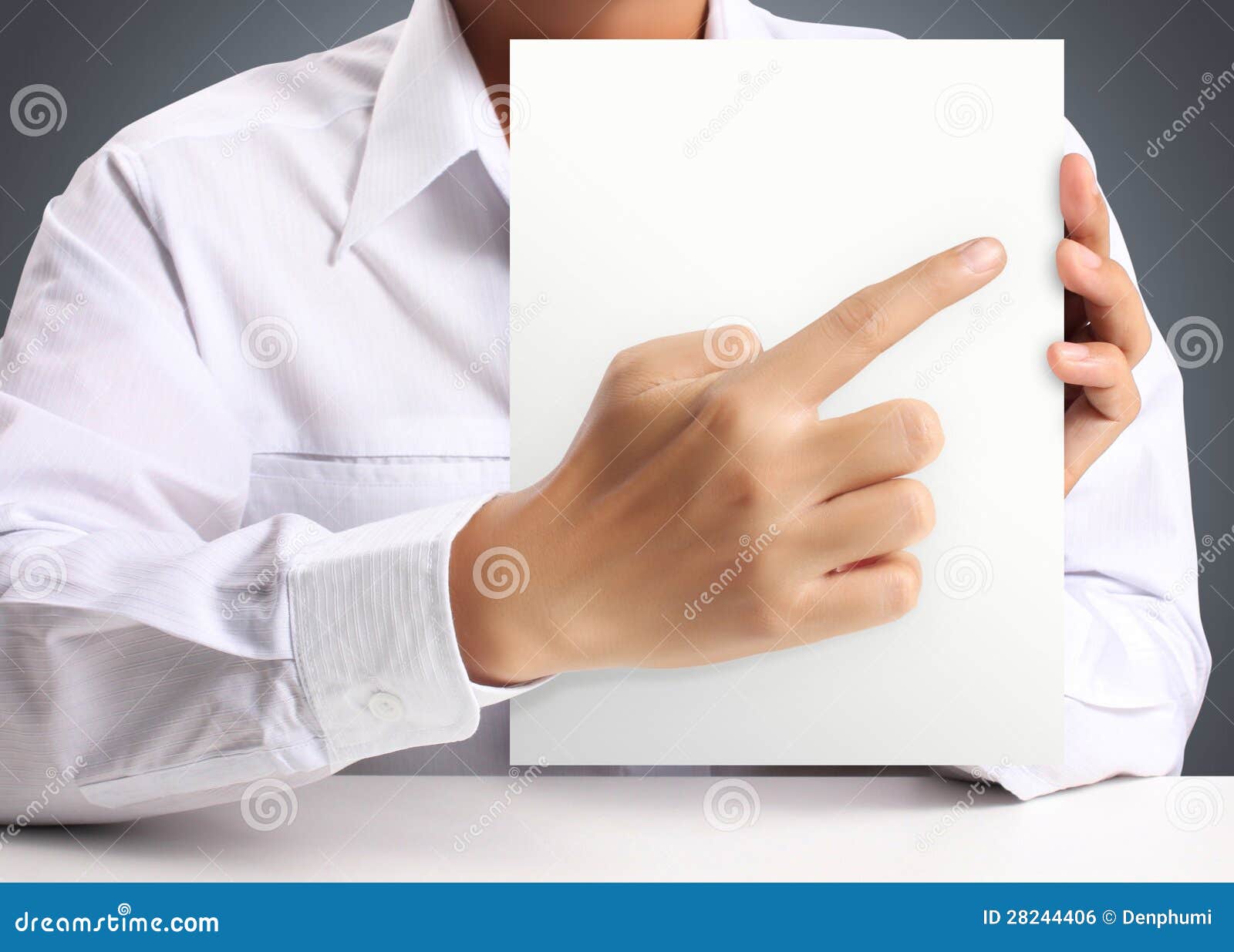 A4 card over in hand stock photo. Image of businessman - 28244406