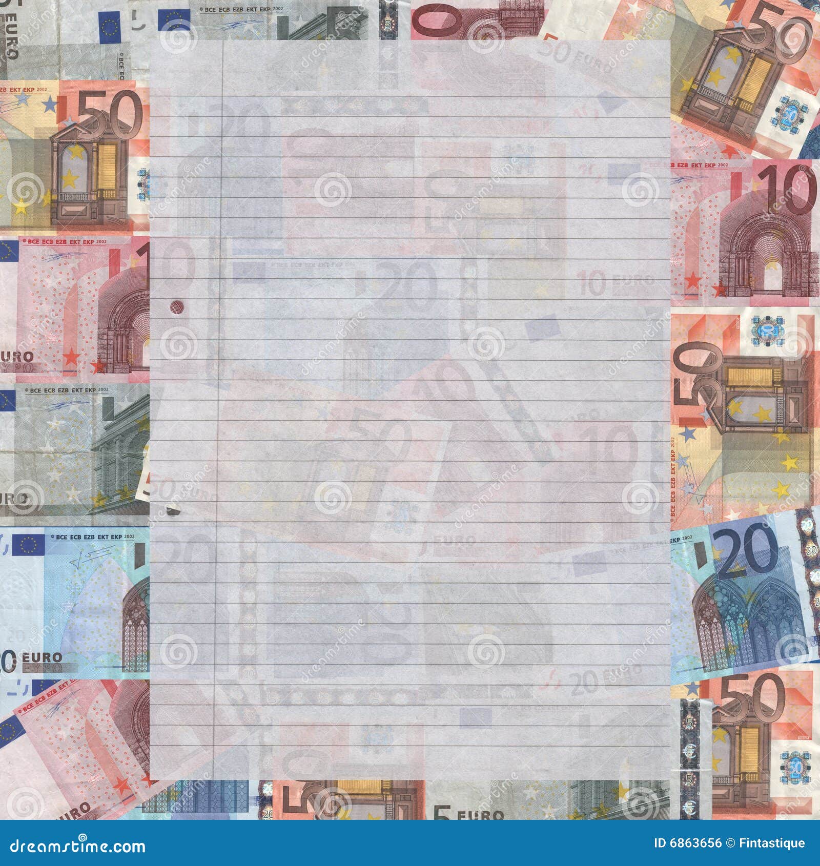 A4 paper on euros stock illustration. Illustration of page - 6863656