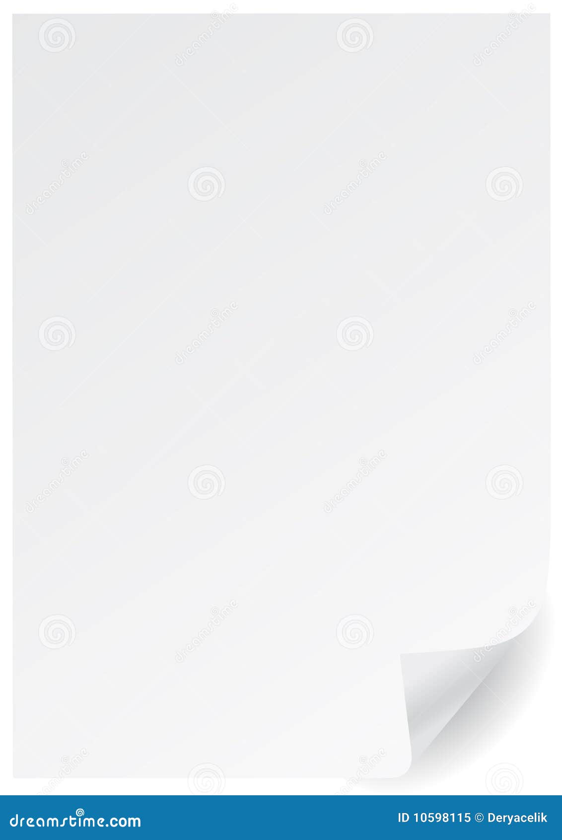 White Page Curl Corner On Blank Sheet Of Paper. Turn Paper Sticker With ...