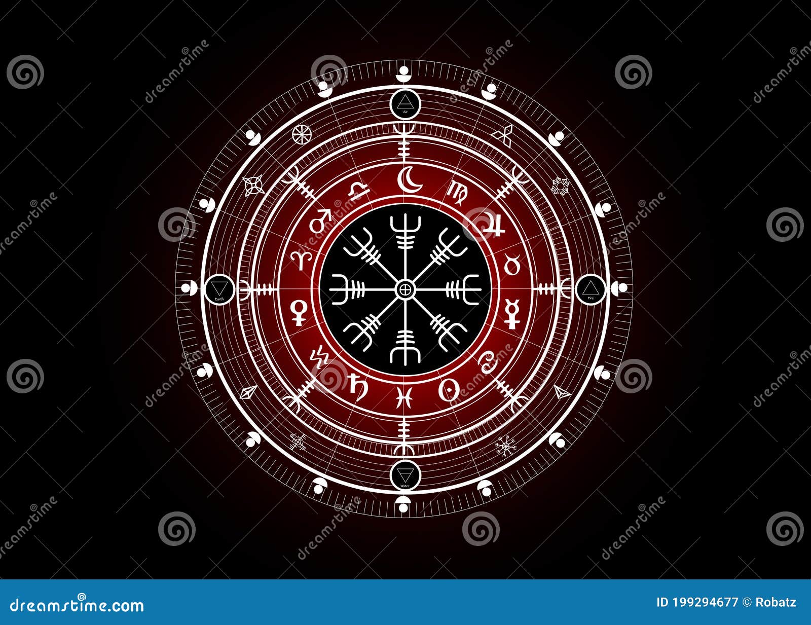 Wiccan Symbol of Protection. Vegvisir, the Viking Compass, Mystic Wicca ...
