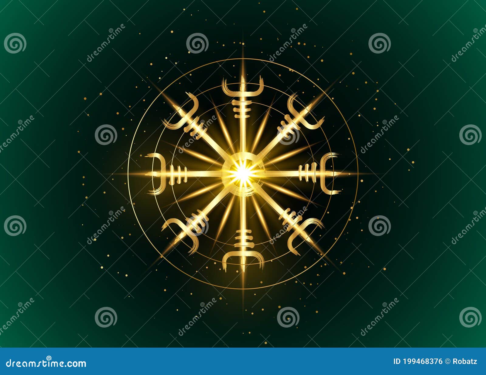 Green Runic Magic Symbols Wallpaper Vector Illustration | CartoonDealer ...