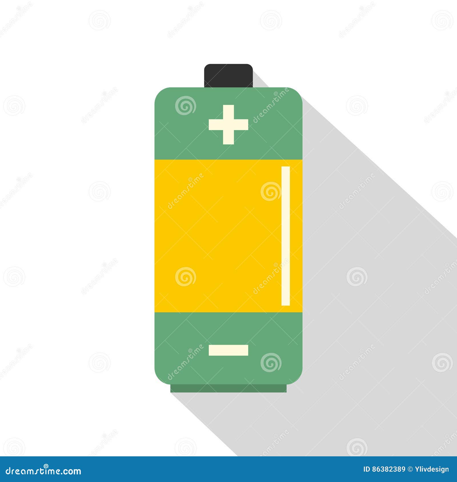 AA Alkaline Battery Icon, Flat Style Stock Vector - Illustration of ...