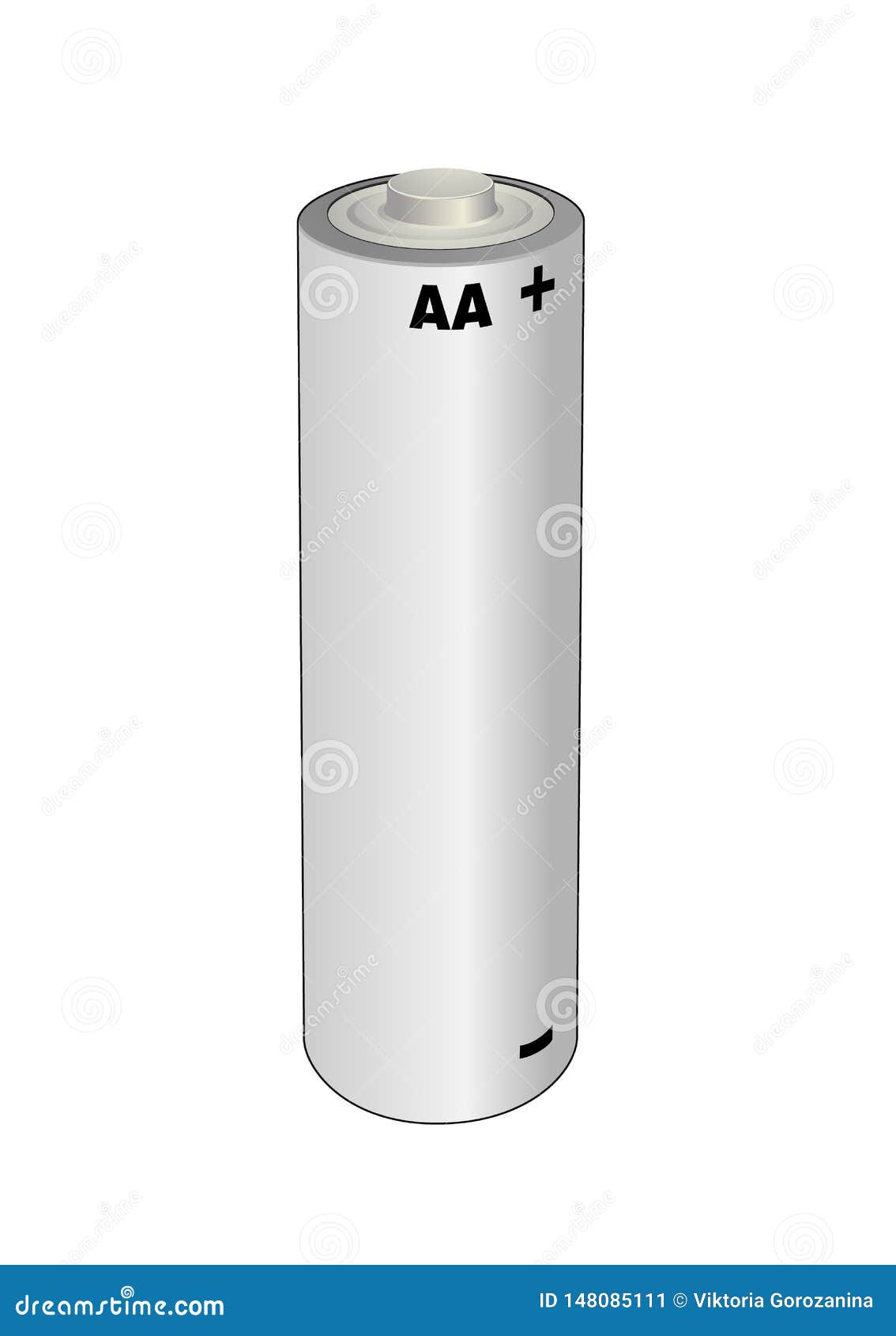 AA Alkaline or Lithium Single Cell Battery. Isolated Vector ...