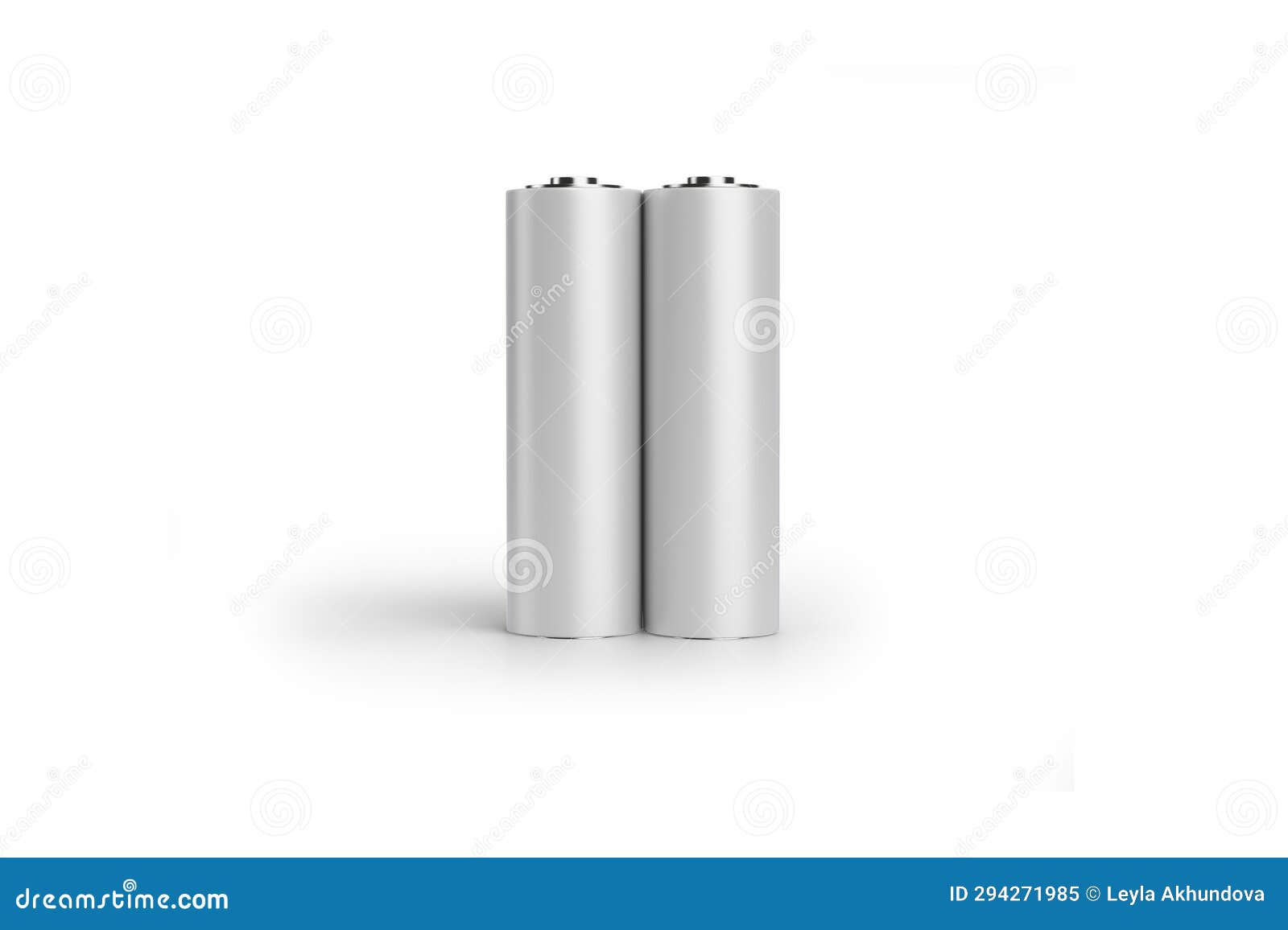 AA Batteries In Front Closeup View On White Background. AA Battery ...