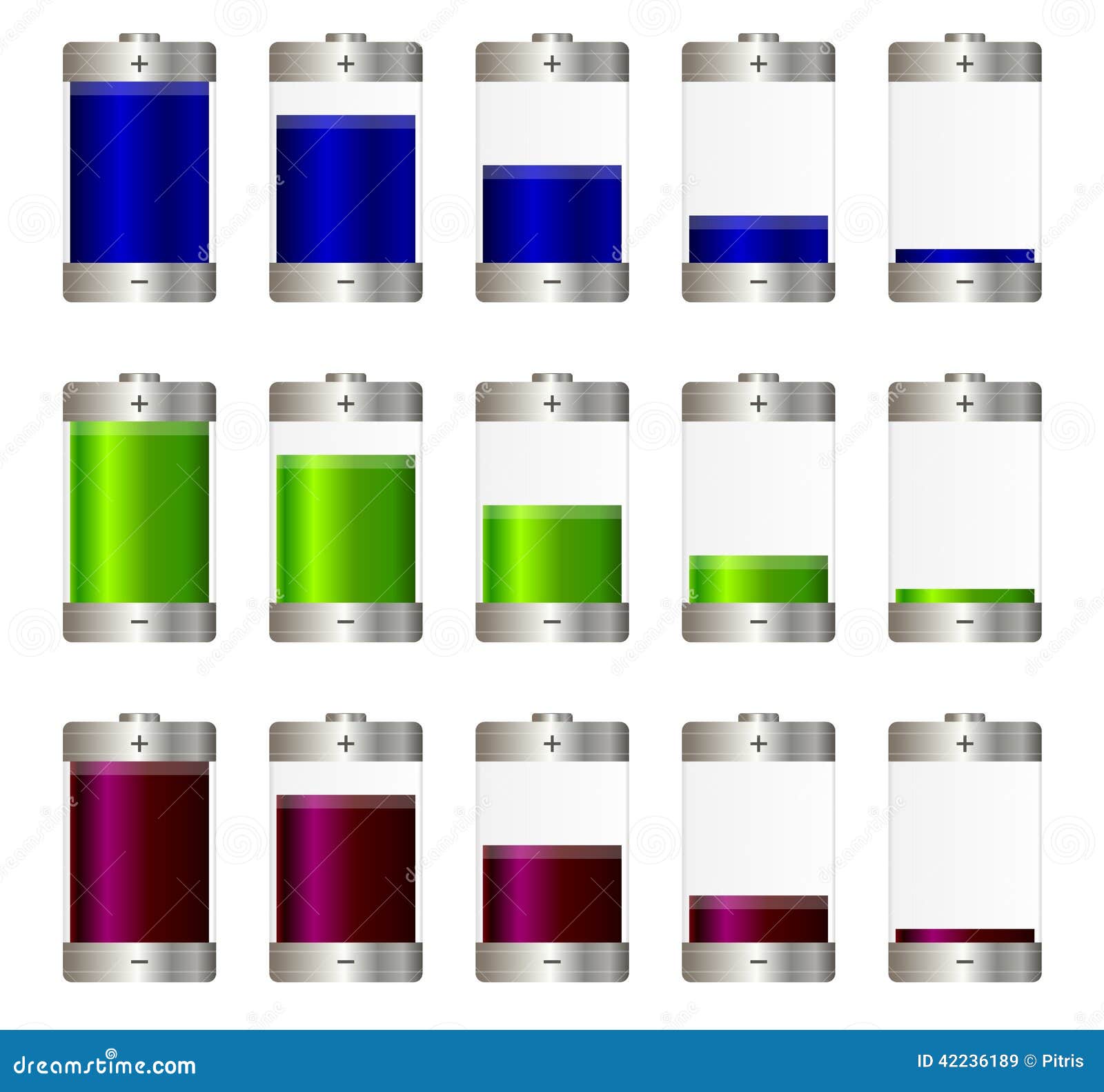 AA Batteries Set. Illustration Stock Vector - Illustration of green ...