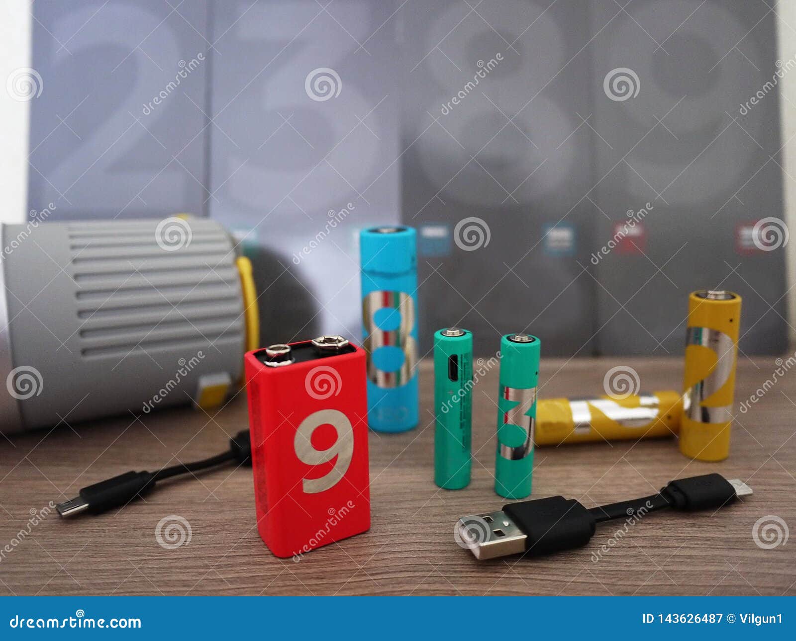 AA Batteries Type. Interior Details and Close-up. Stock Image - Image ...