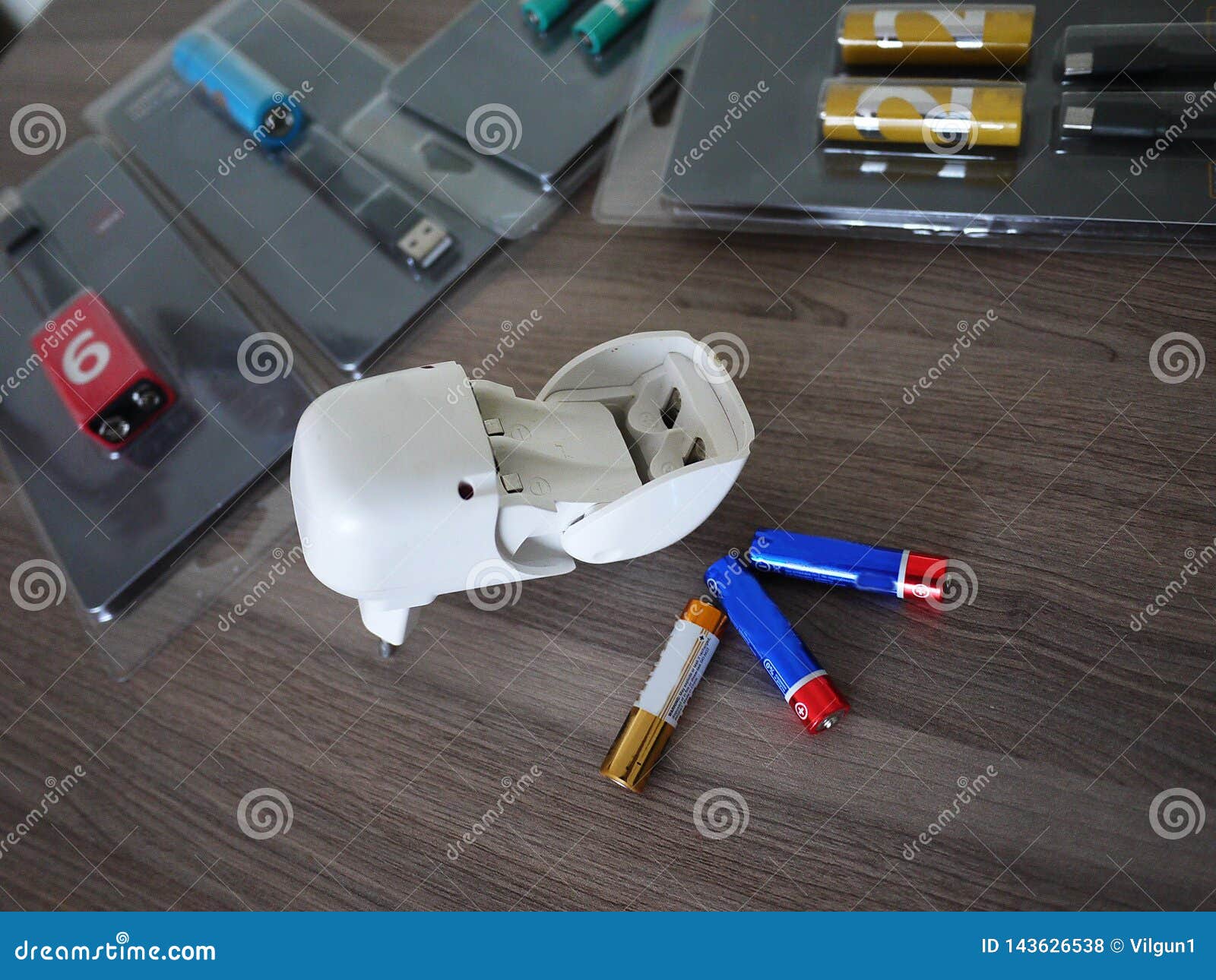 AA Batteries Type. Interior Details and Close-up. Stock Photo - Image ...