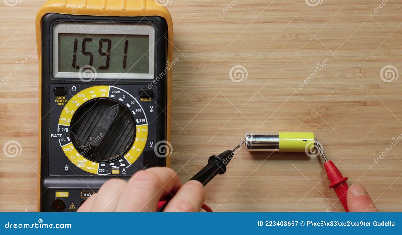 AA Battery Cell Voltage Checking Stock Image - Image of test, good ...