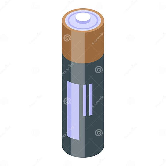 Aa Battery Icon, Isometric Style Stock Vector - Illustration of ...