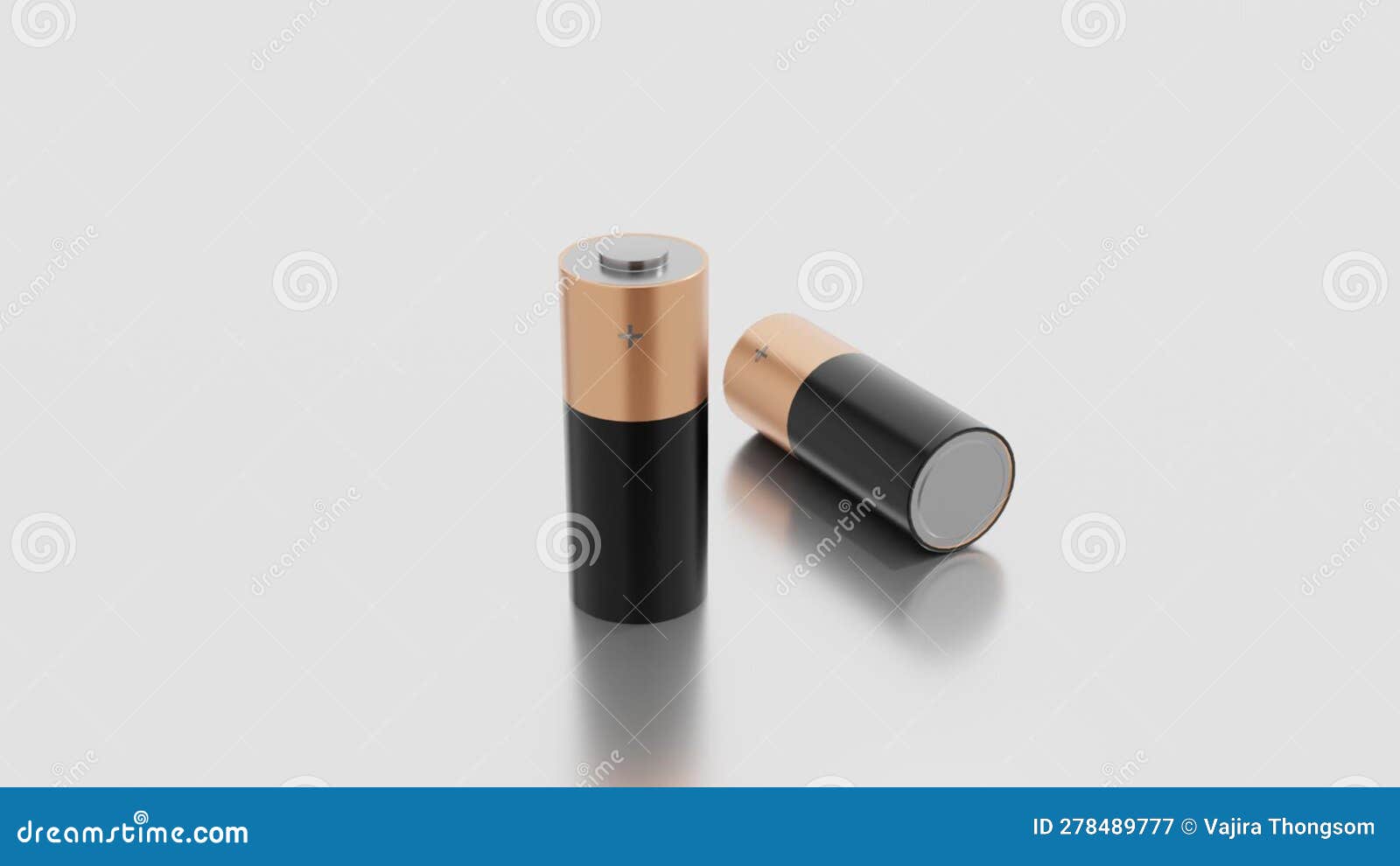 AA Battery on Reflection Floor, 3d Rendering Illustration Stock ...