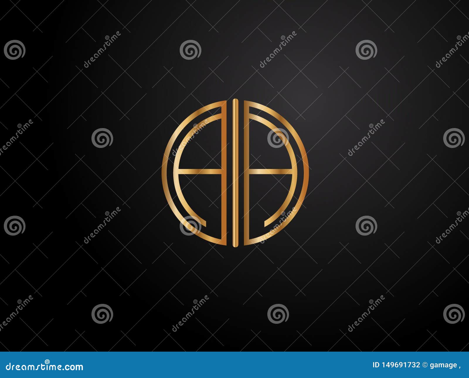 AA Initial Circle Shape Gold Color Later Logo Design Stock Vector ...