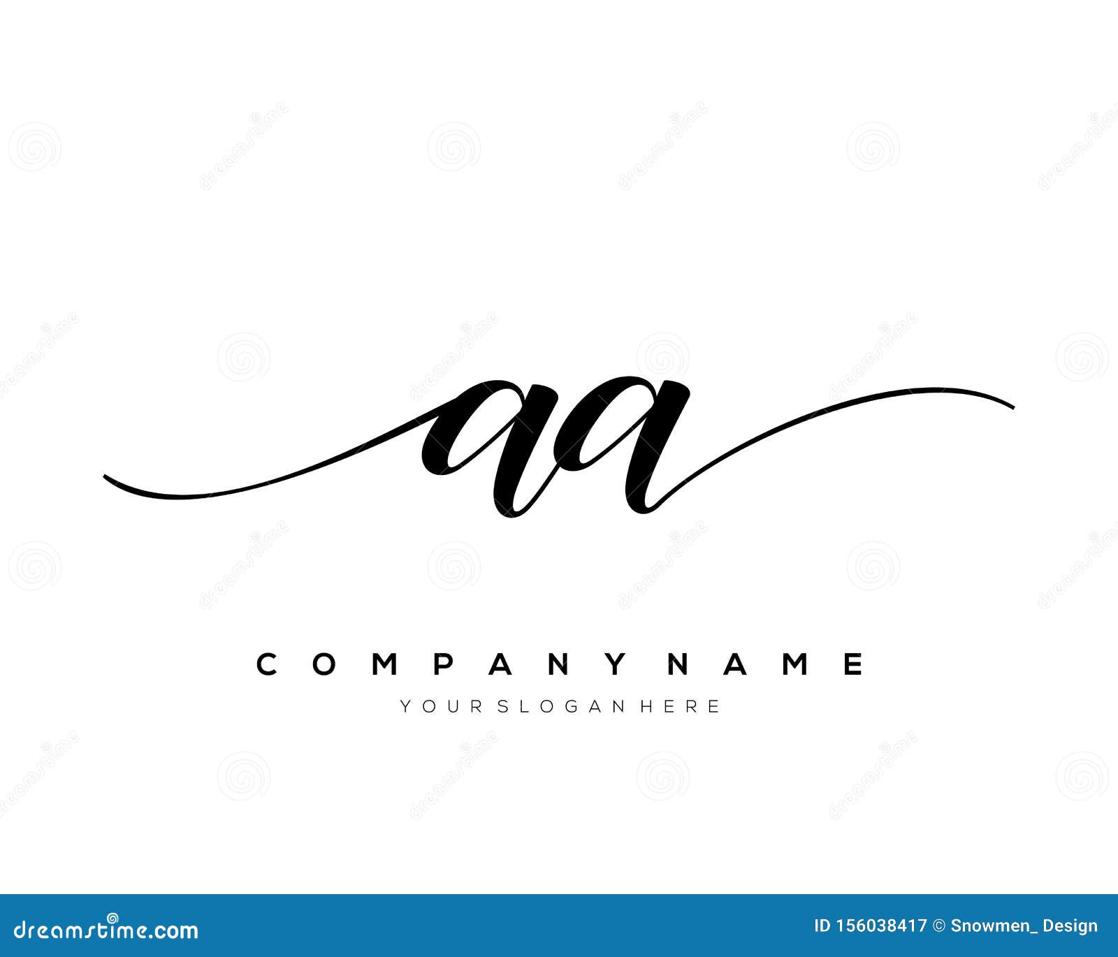 AA Initial Handwriting Logo Template Vector. Stock Vector ...