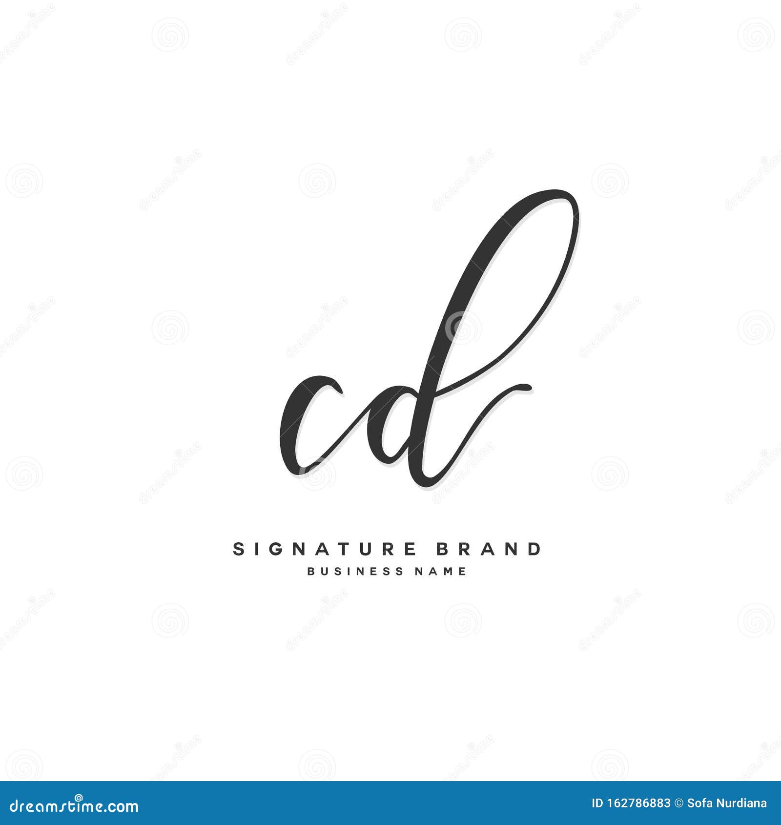C D CD Initial Letter Handwriting and Signature Logo Concept Design ...