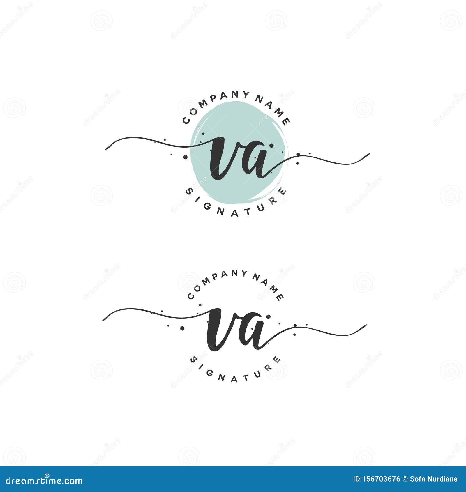 VA Initial Letter Handwriting and Signature Logo. a Concept Handwriting ...