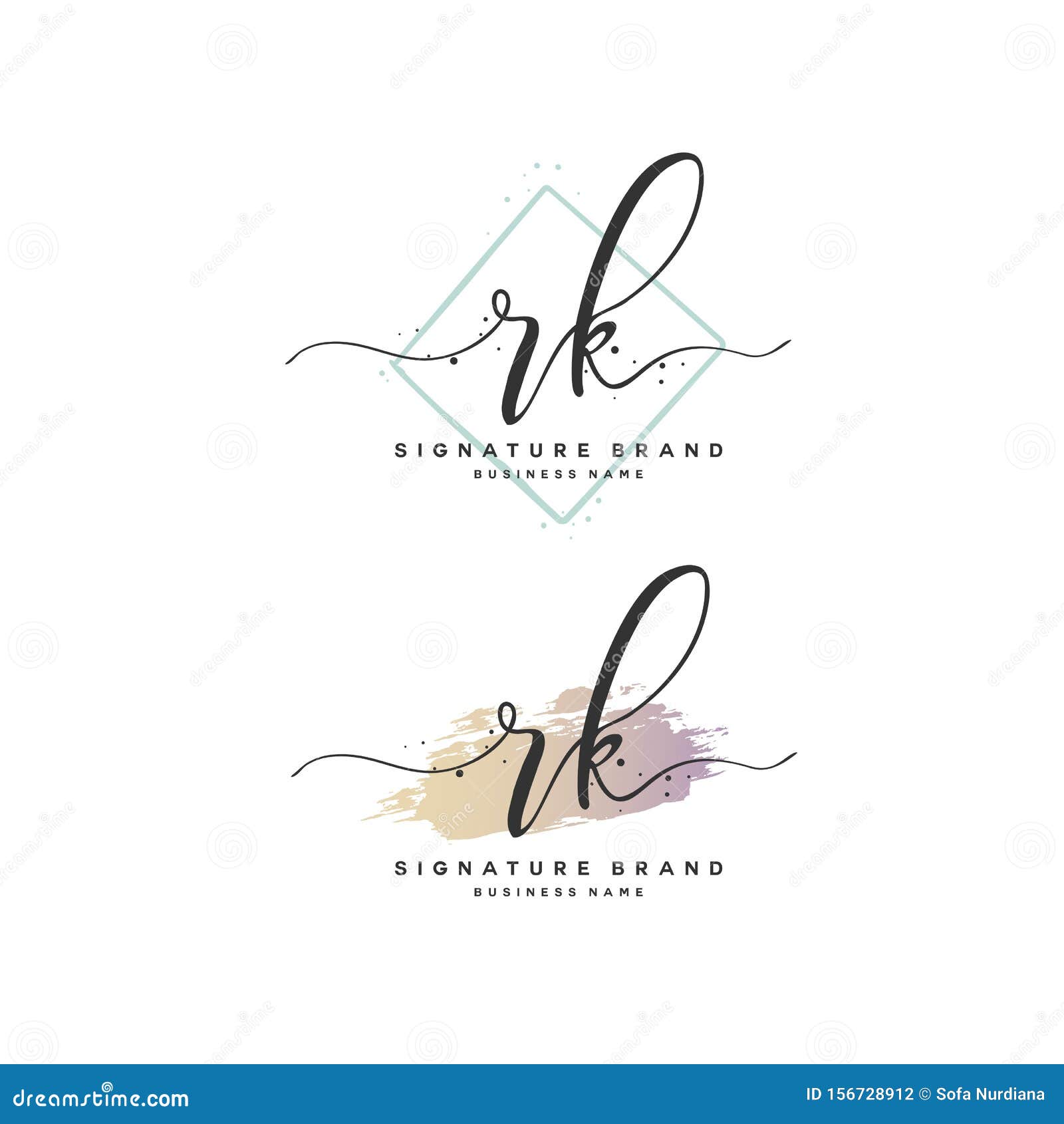 RK Initial Letter Handwriting and Signature Logo. a Concept Handwriting ...