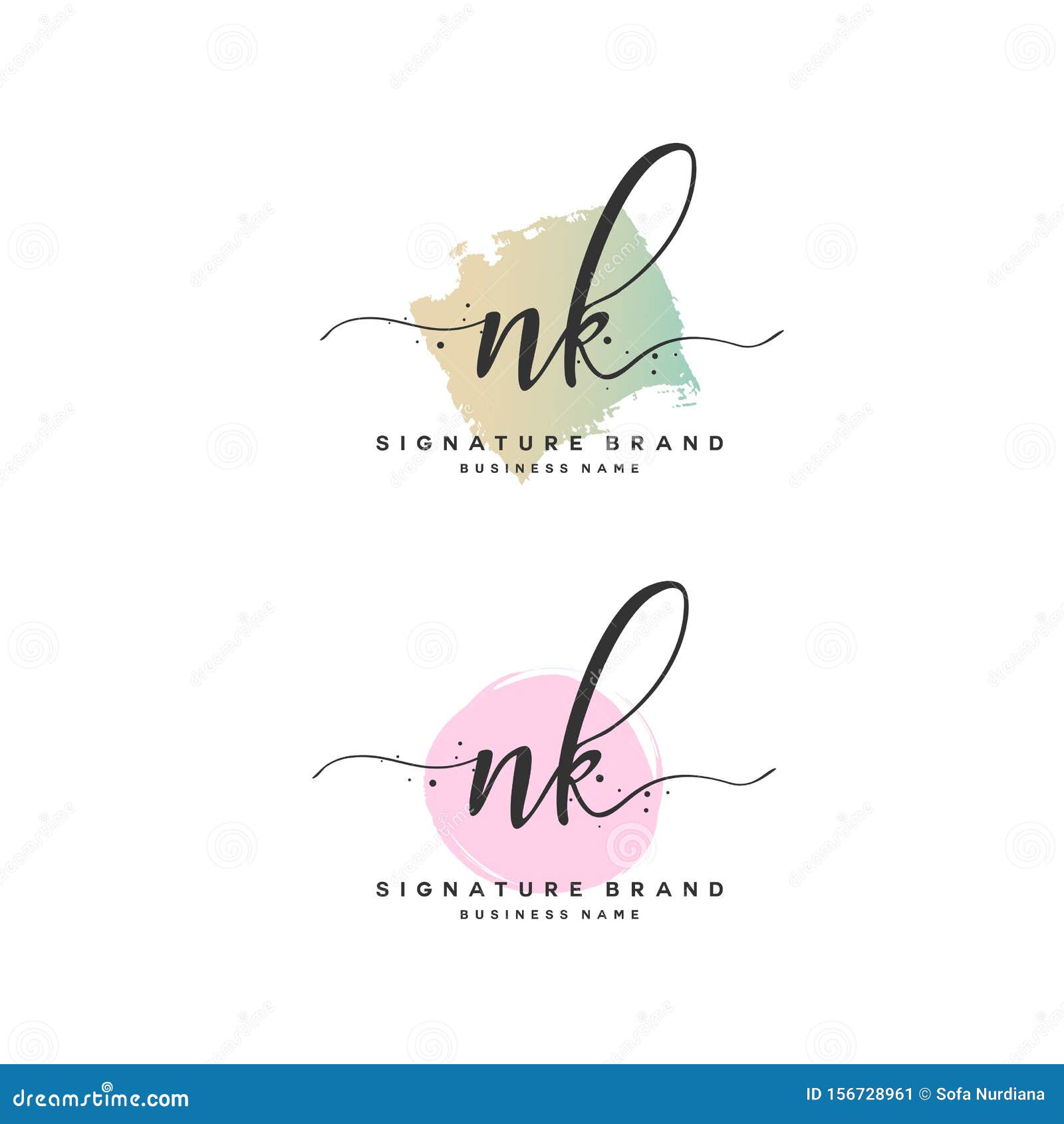 NK Initial Letter Handwriting and Signature Logo. a Concept Handwriting ...