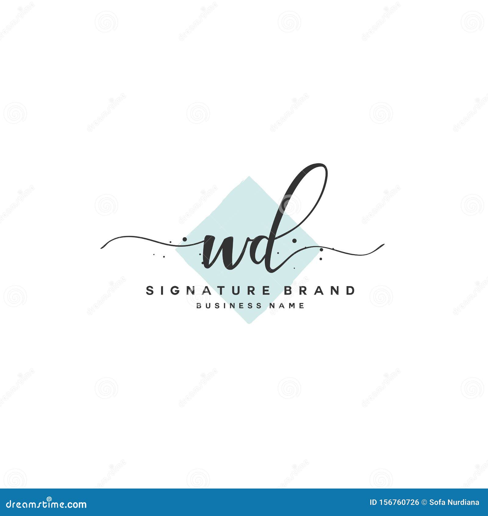 WD Initial Letter Handwriting and Signature Logo. a Concept Handwriting ...