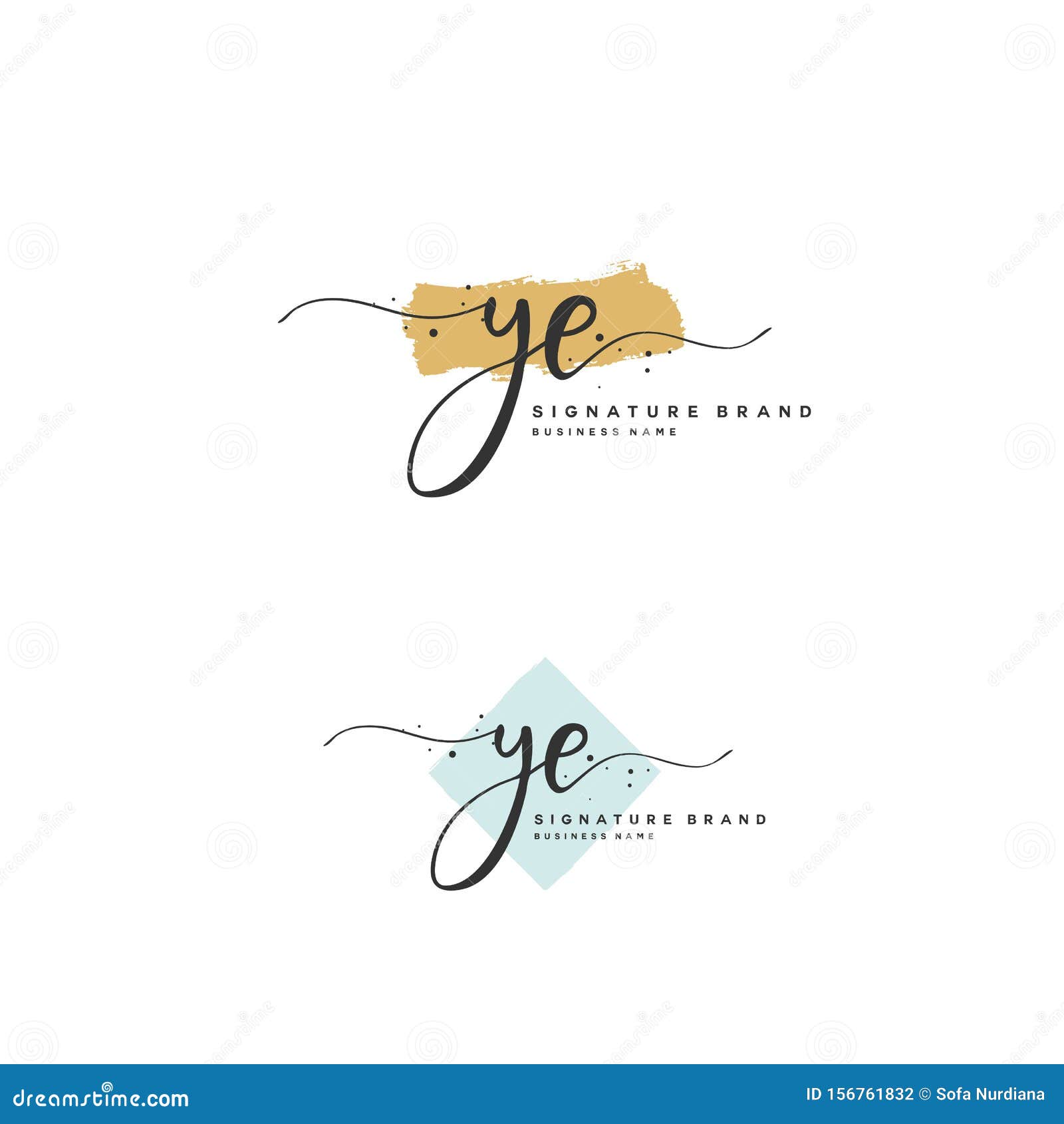 YE Initial Letter Handwriting and Signature Logo. a Concept Handwriting ...