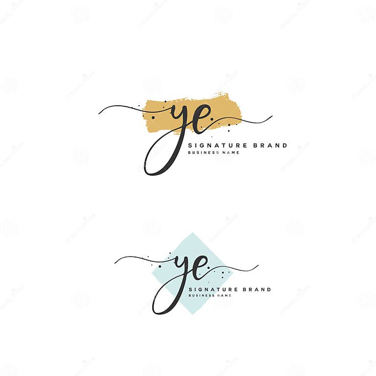 YE Initial Letter Handwriting and Signature Logo. a Concept Handwriting ...
