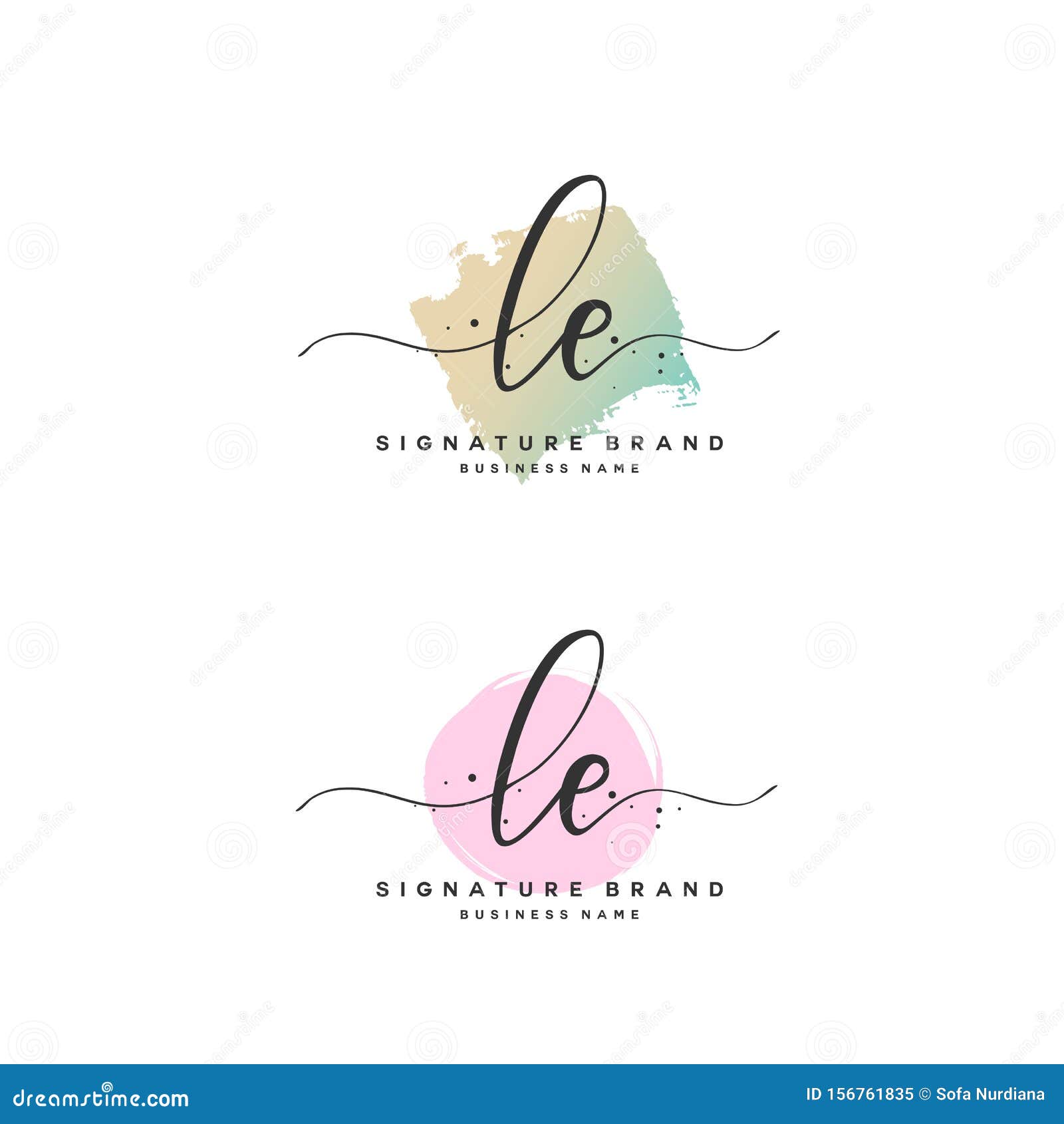 LE Initial Letter Handwriting and Signature Logo. a Concept Handwriting ...