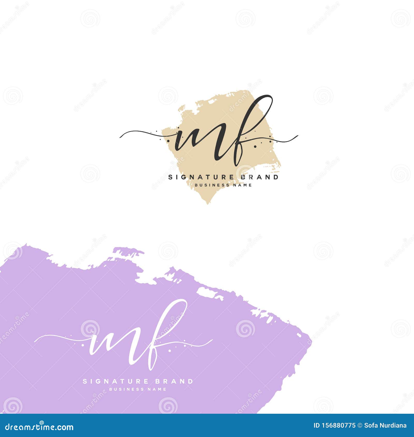 MF Initial Letter Handwriting and Signature Logo. a Concept Handwriting ...