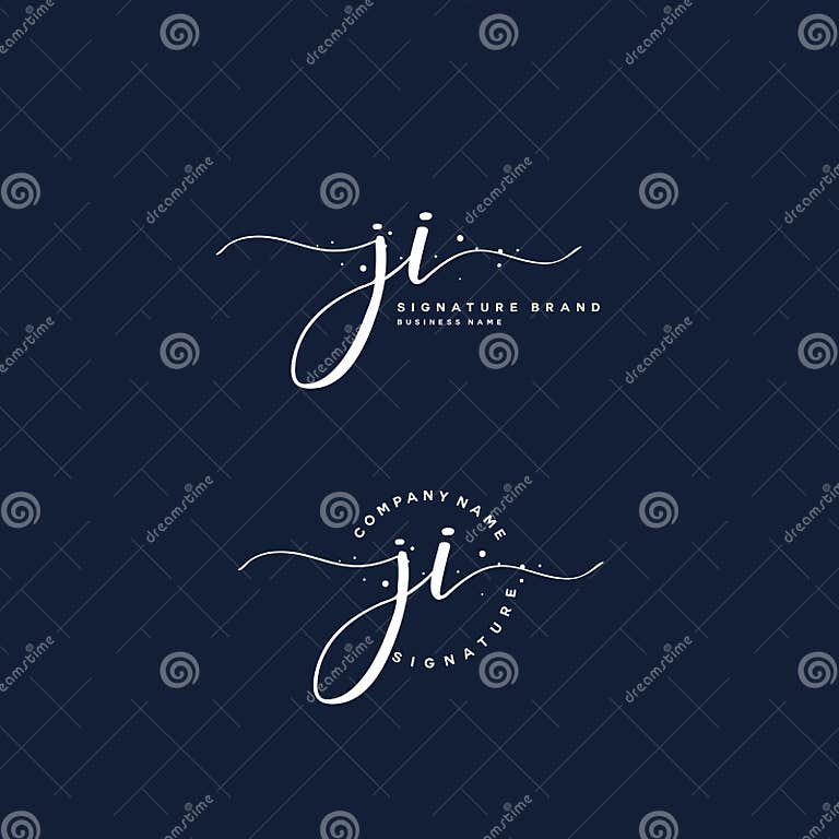 JI Initial Letter Handwriting and Signature Logo. a Concept Handwriting ...