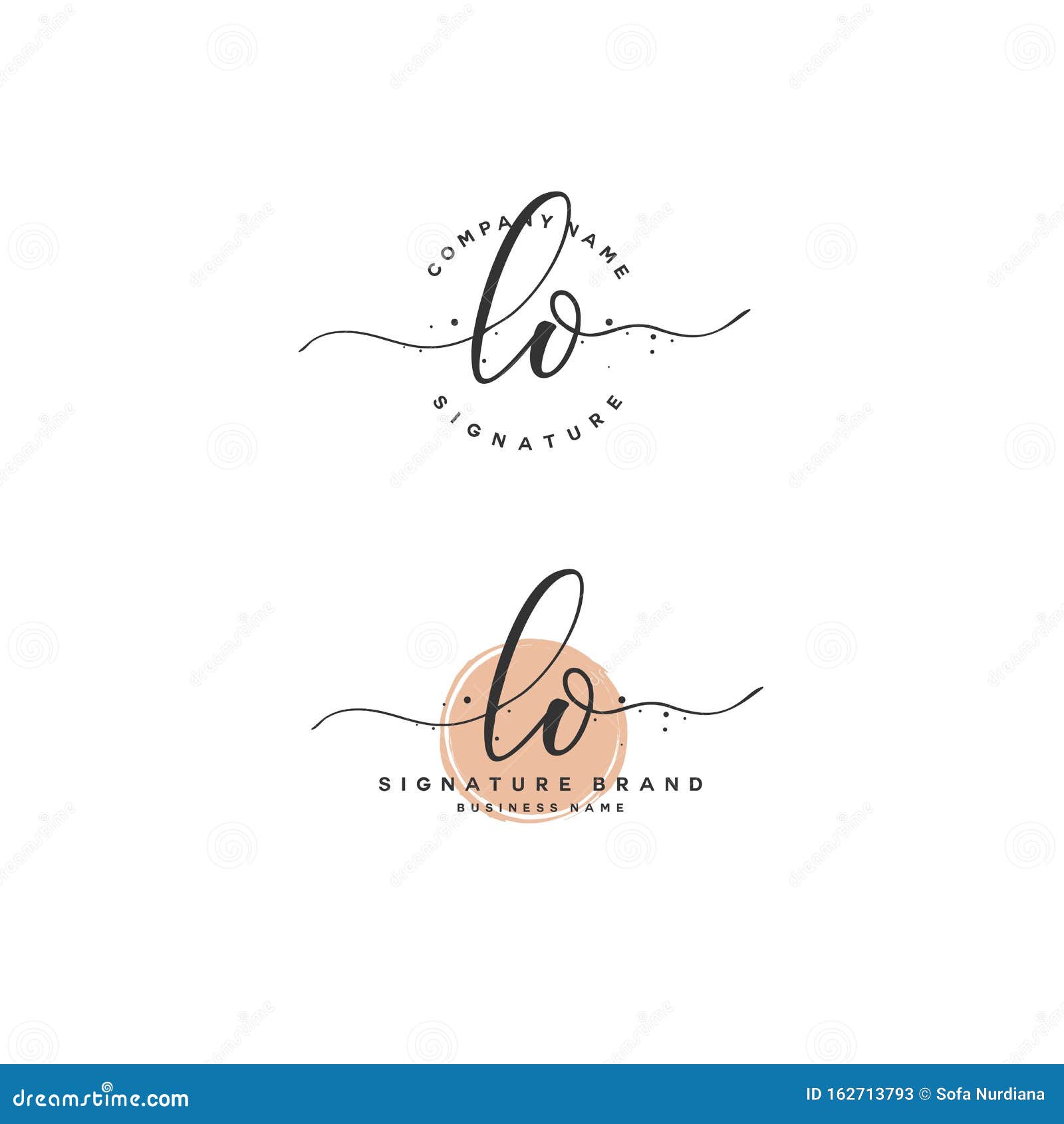 L O LO Initial Letter Handwriting and Signature Logo. a Concept ...