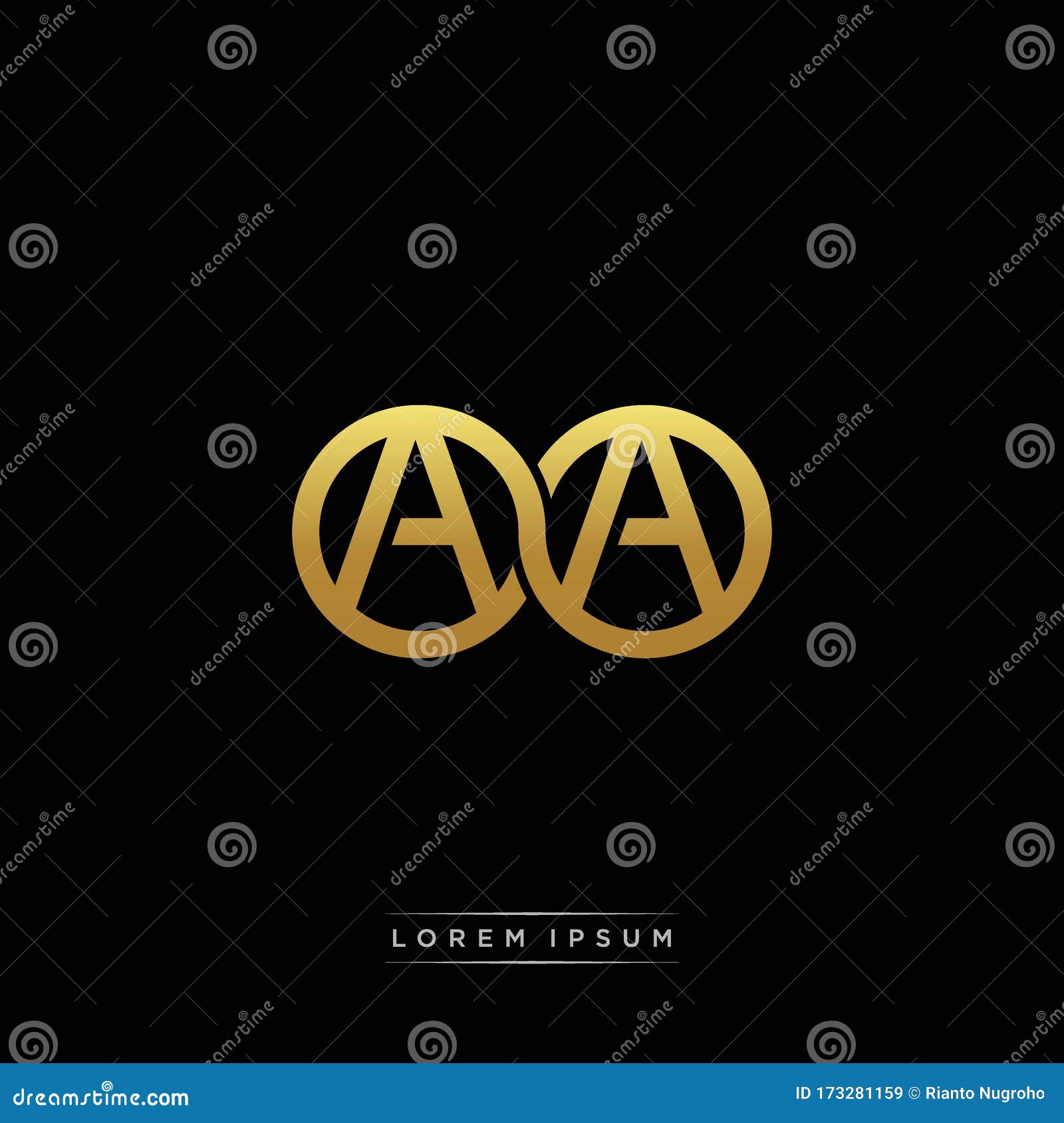 AA Initial Letter Linked Circle Capital Monogram Logo Modern Template ...