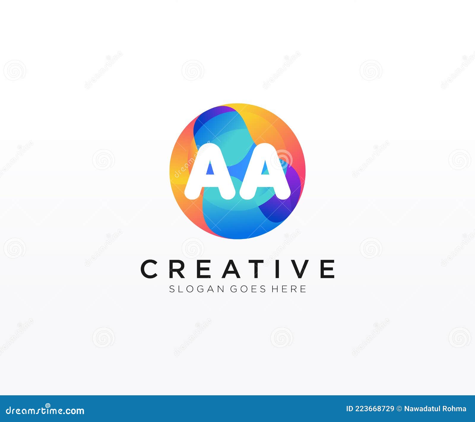 AA Initial Logo with Colorful Circle Template Vector Stock Vector ...