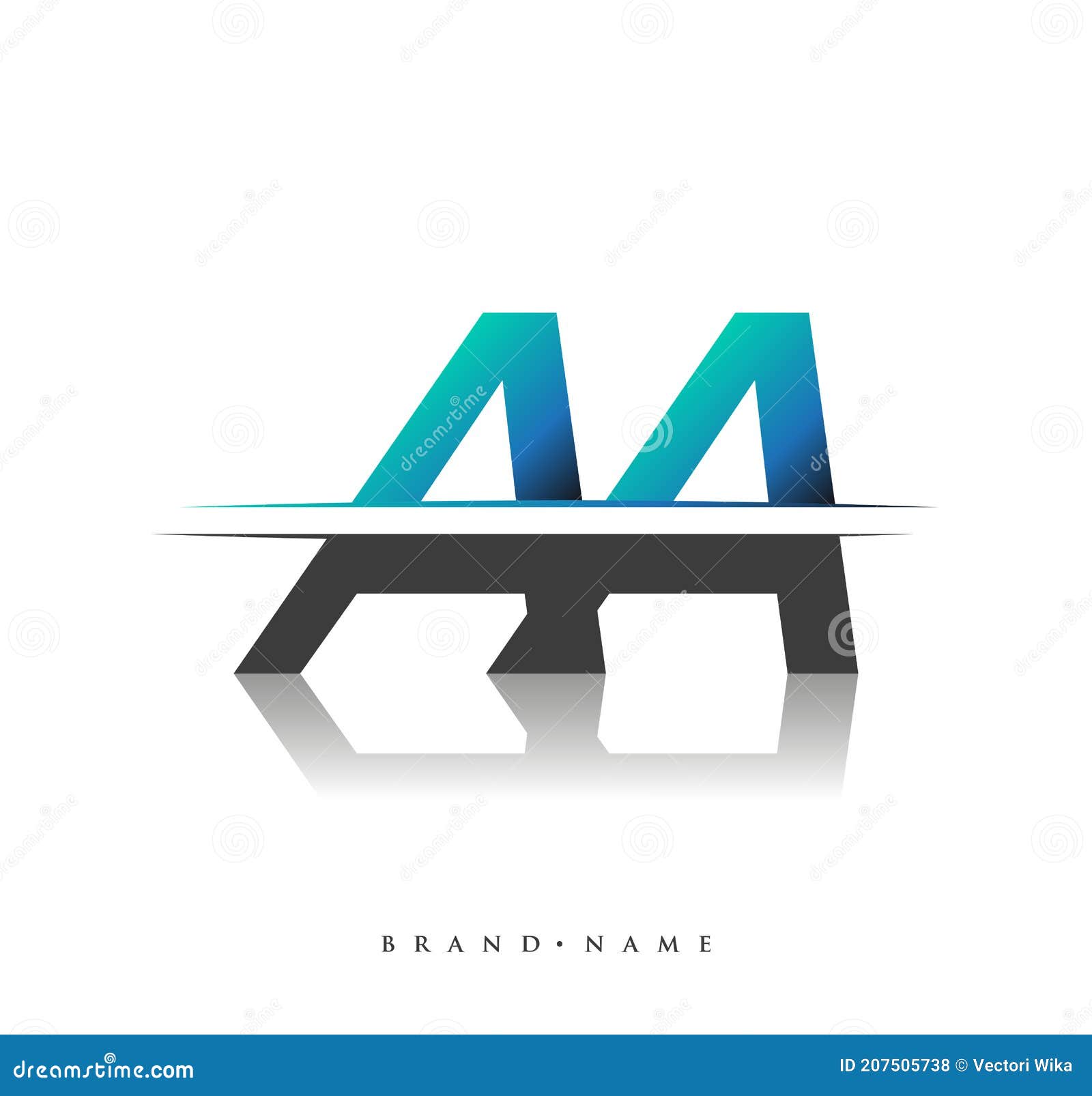 AA Initial Logo Company Name Colored Black and Blue, Simple and Modern ...