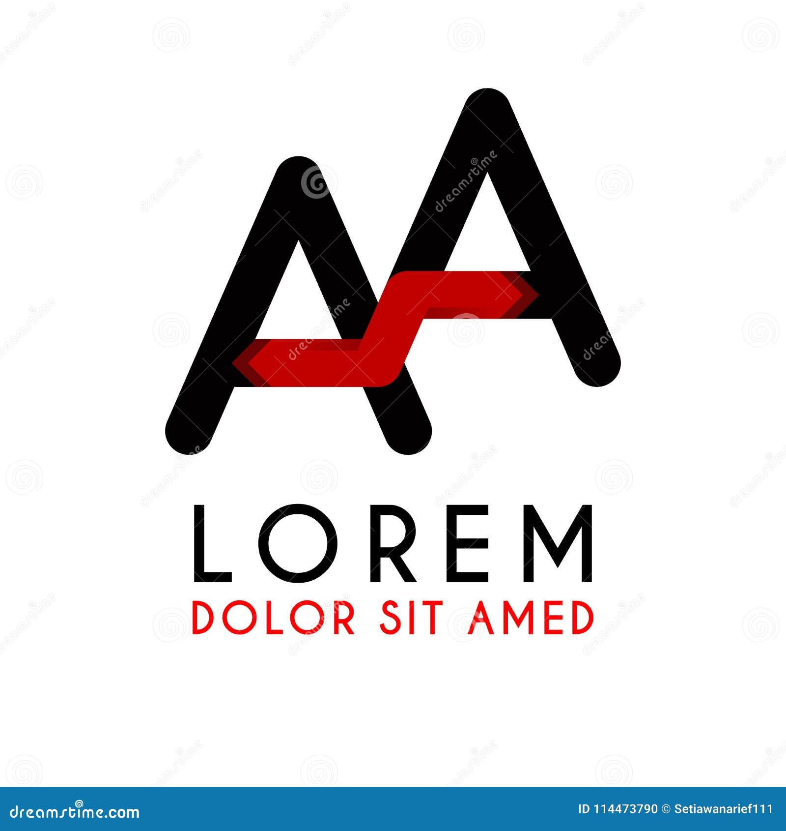 AA Letter Black Logo with Gradient Arrow Stock Vector - Illustration of ...