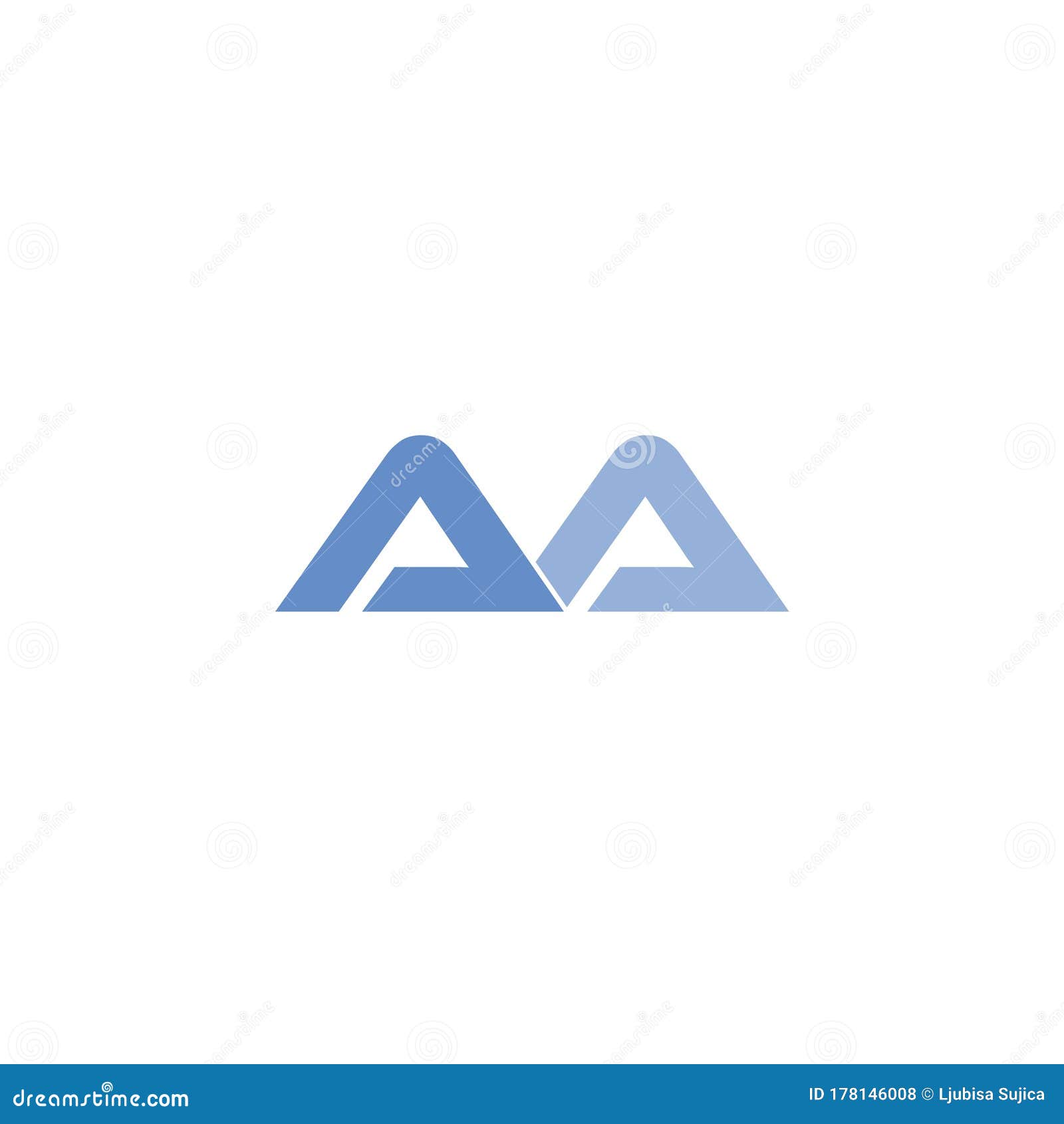 AA Letter Blue Logo Isolated on White Background Stock Illustration ...