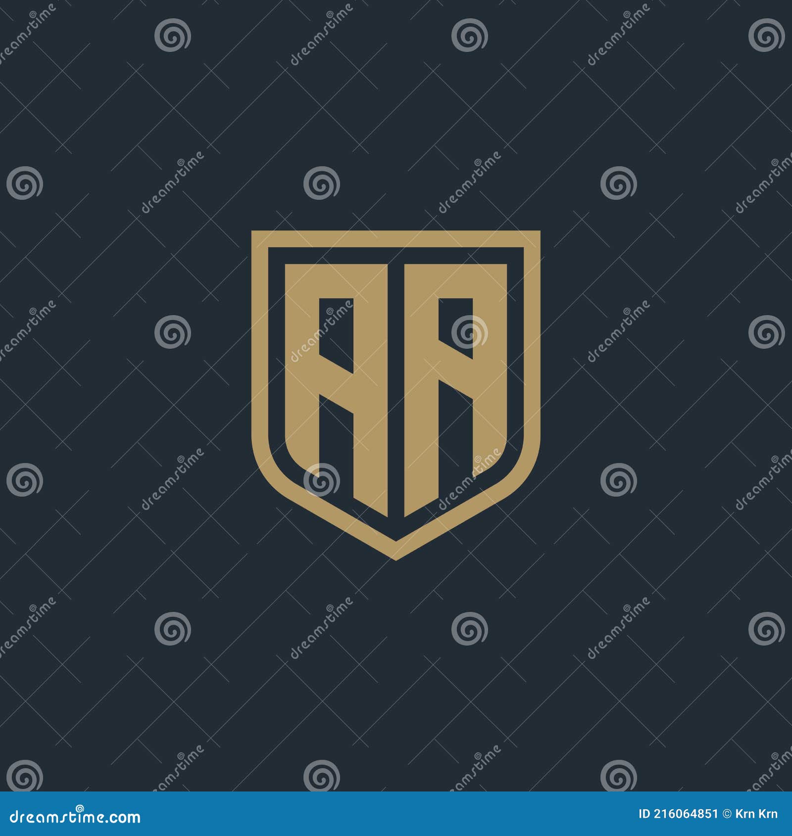 AA Letter Initial Shield Logo Frame Design Inspiration Stock ...