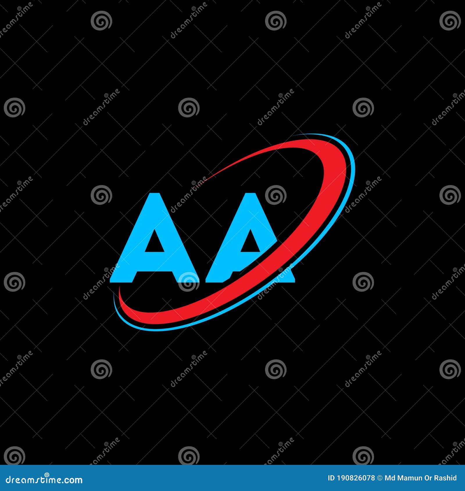 AA A A Letter Logo Design. Initial Letter AA Linked Circle Uppercase ...