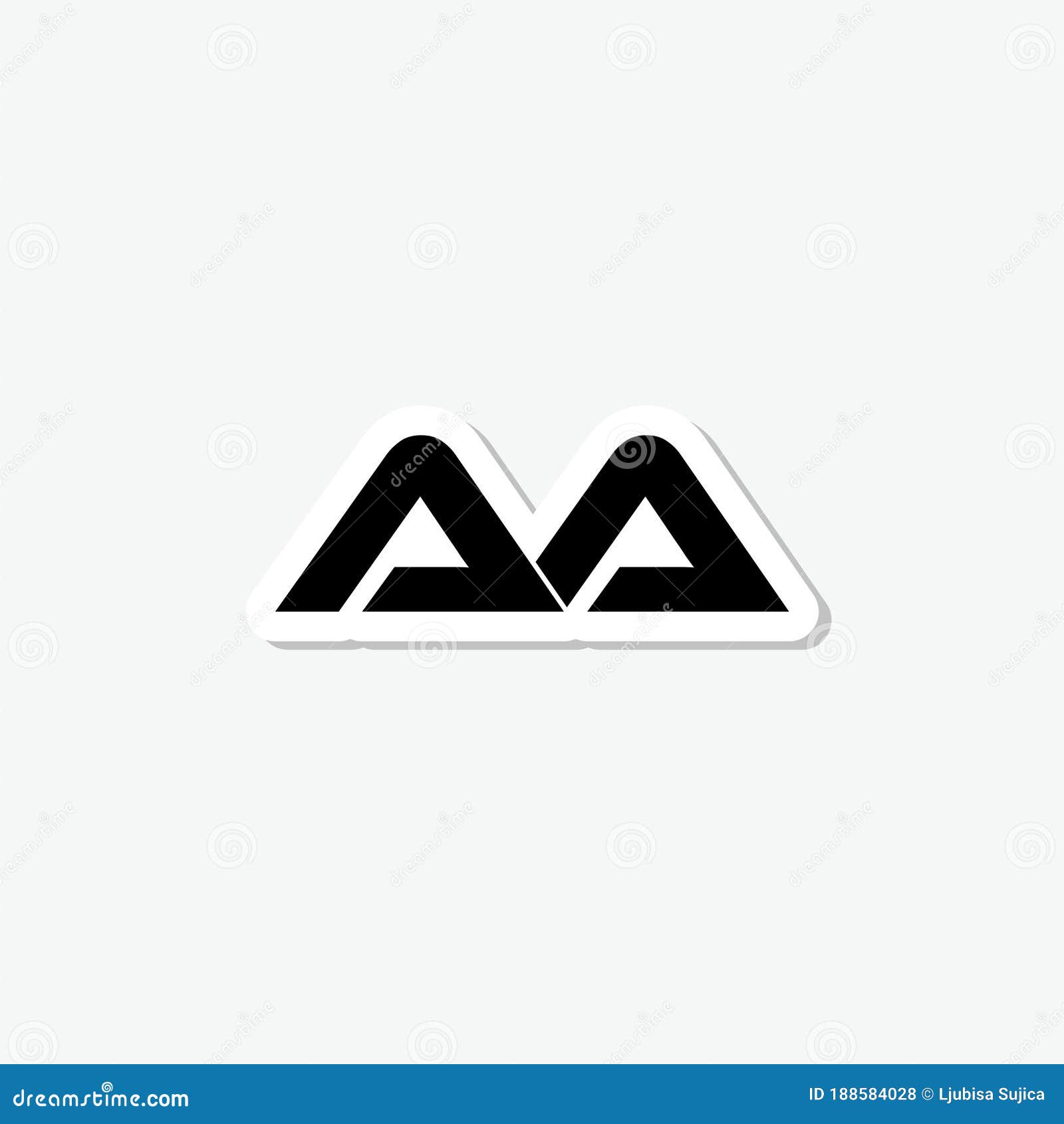 AA Letter Type Logo Design Sticker Isolated on Gray Background Stock ...