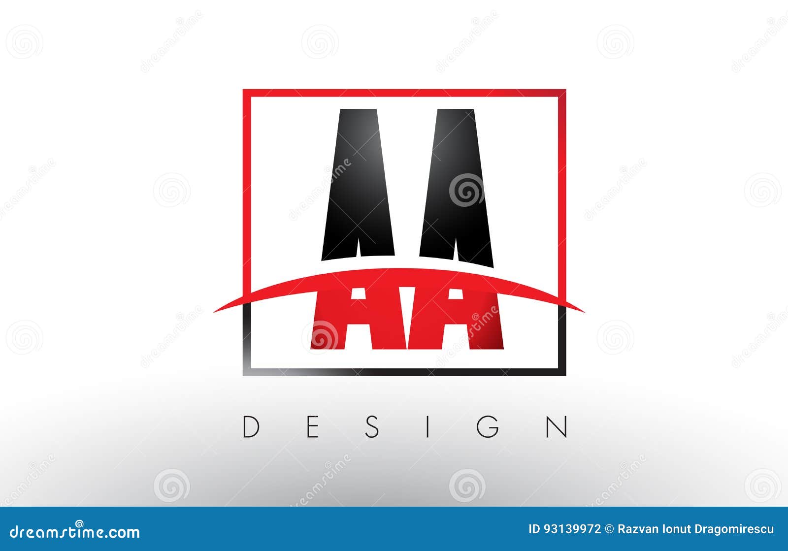 AA A Logo Letters With Red And Black Colors And Swoosh. Vector ...