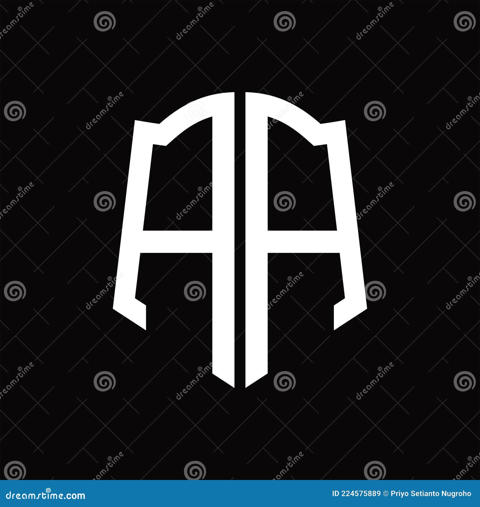 AA Logo Monogram with Shield Shape Ribbon Design Template Stock Vector ...