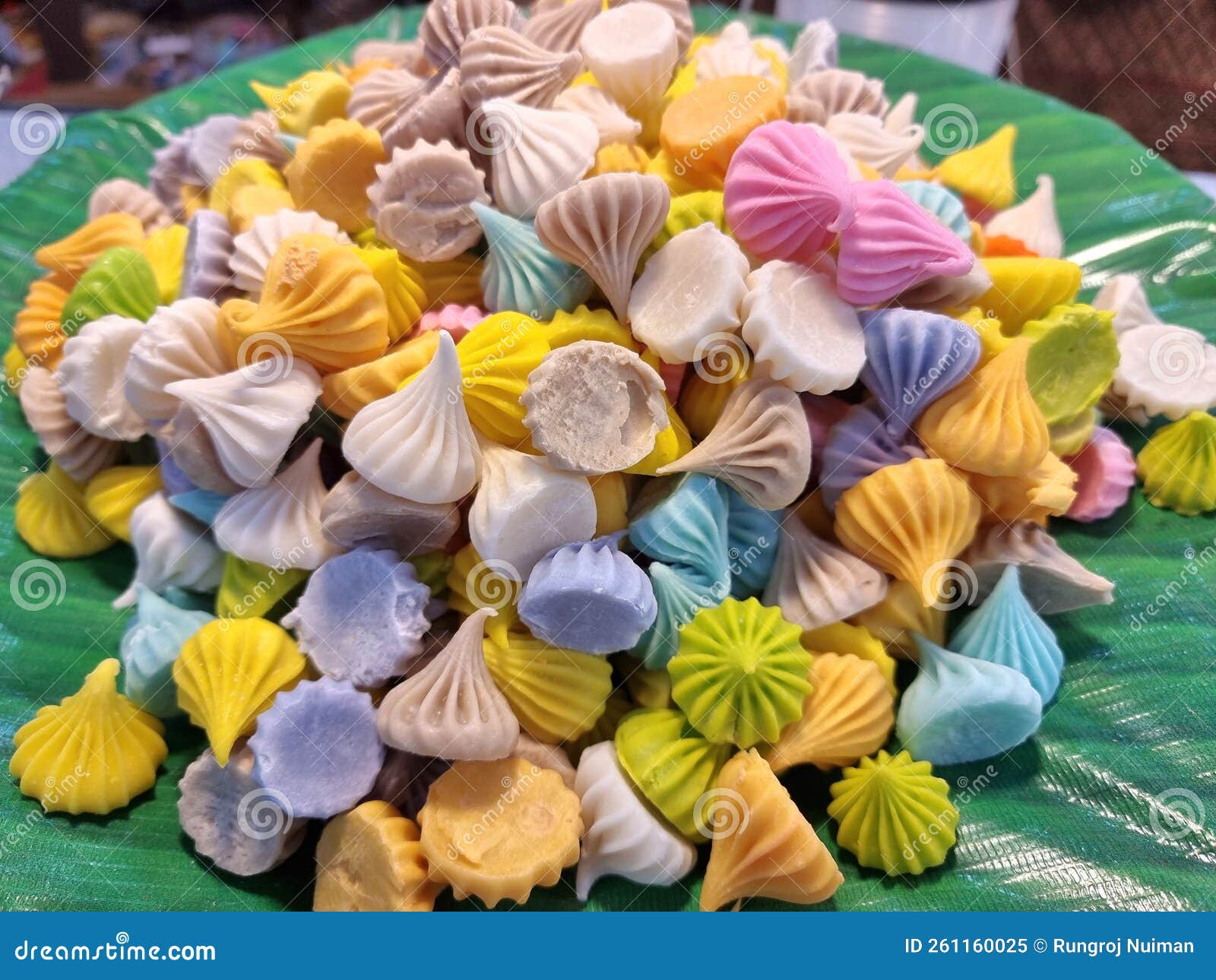 Aa-Lua Thai Style Sweet Dessert on Banana Leaf Stock Image - Image of ...