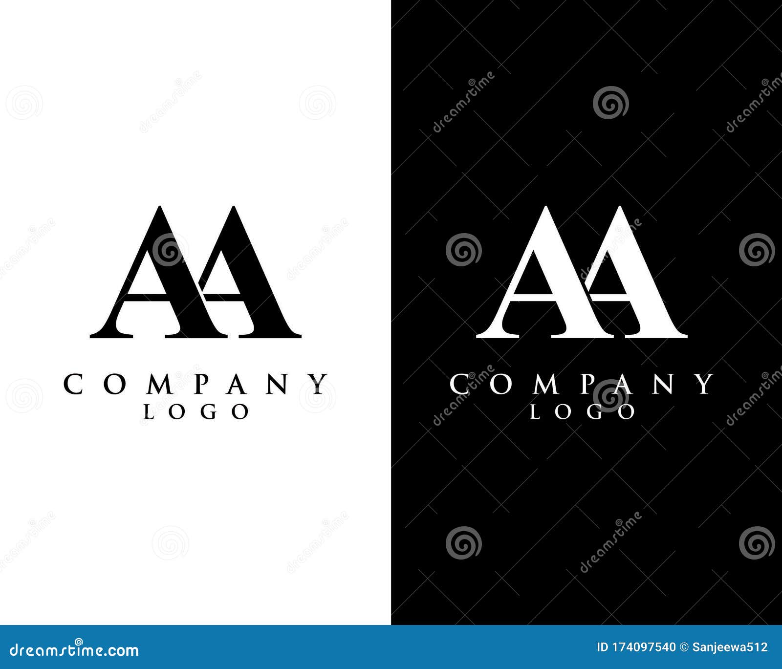 AA, a Modern Initial Logo Design Vector, with White and Black Color ...