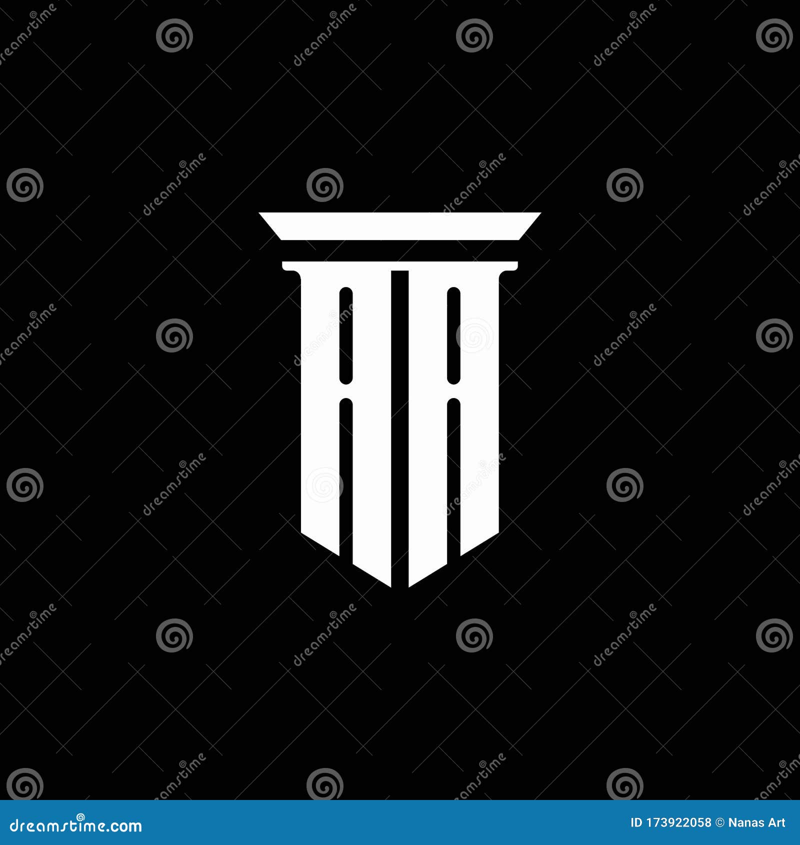 AA Monogram Logo with Emblem Style Isolated on Black Background Stock ...