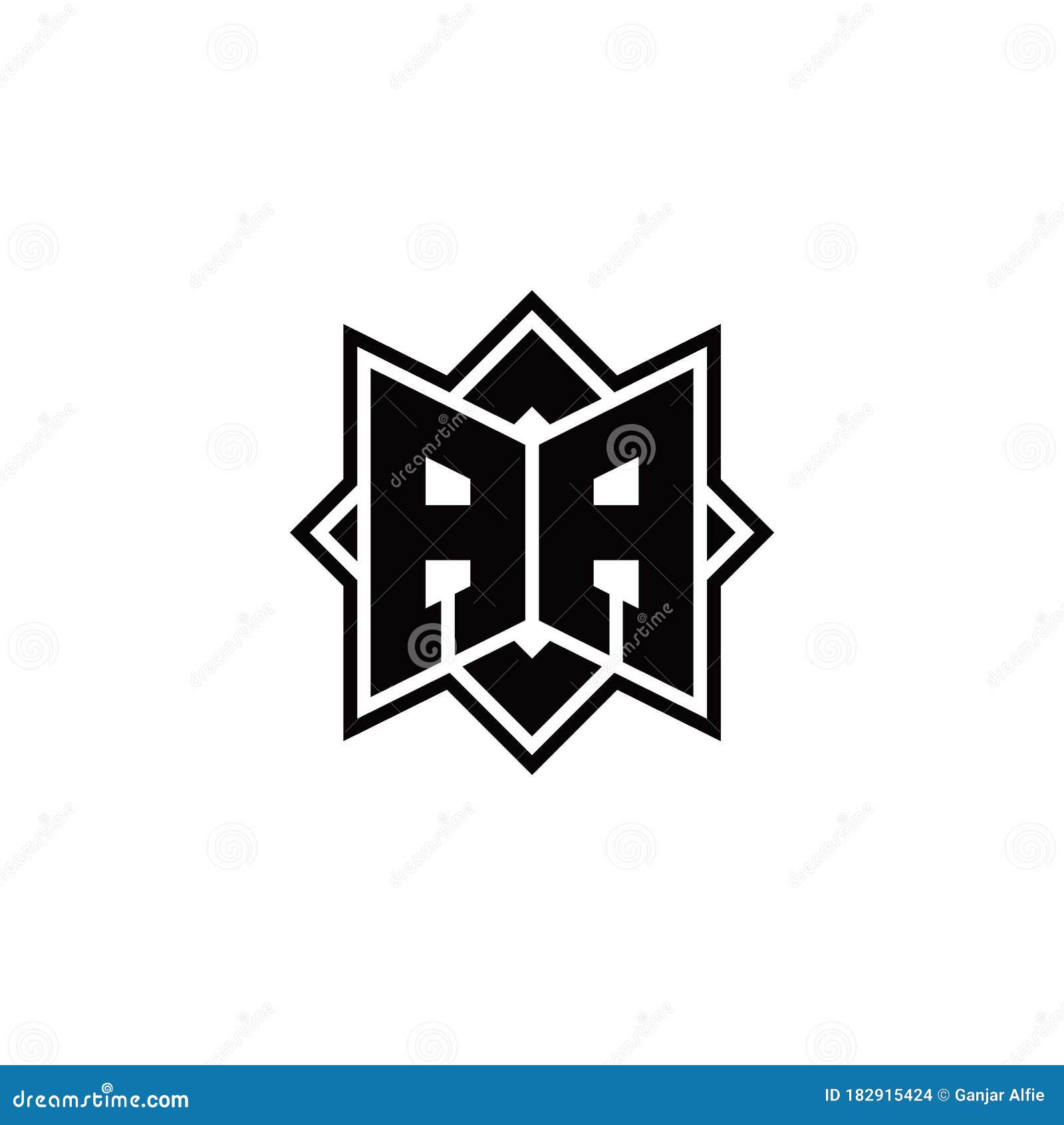 AA Monogram Logo with Square Rotate Style Outline Stock Vector ...