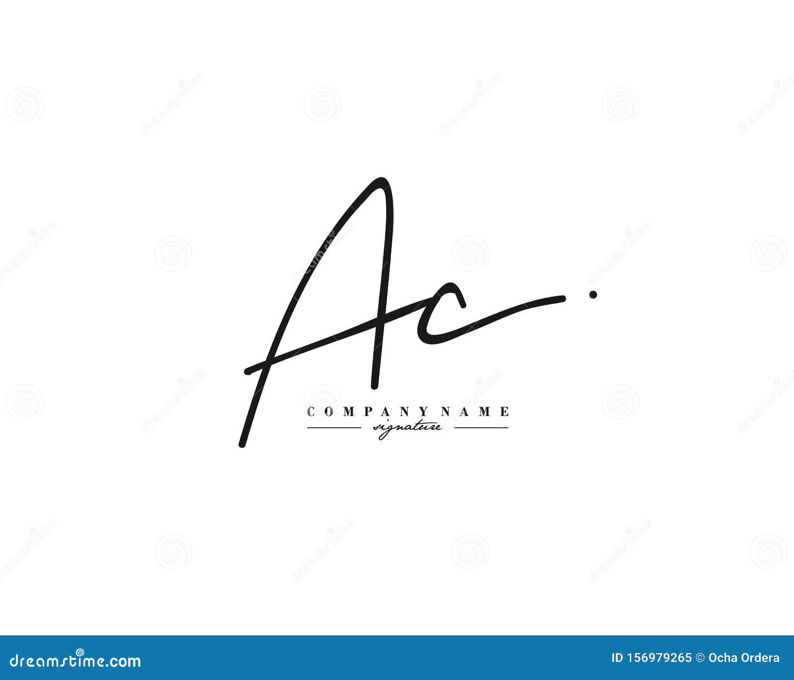 AC Signature Initial Logo Template Vector. Initial Signature Logo ...