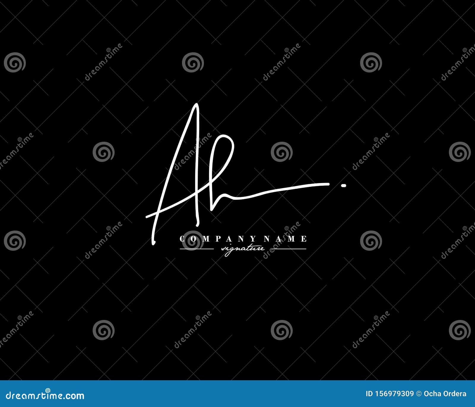 AH Signature Initial Logo Template Vector. Initial Signature Logo ...