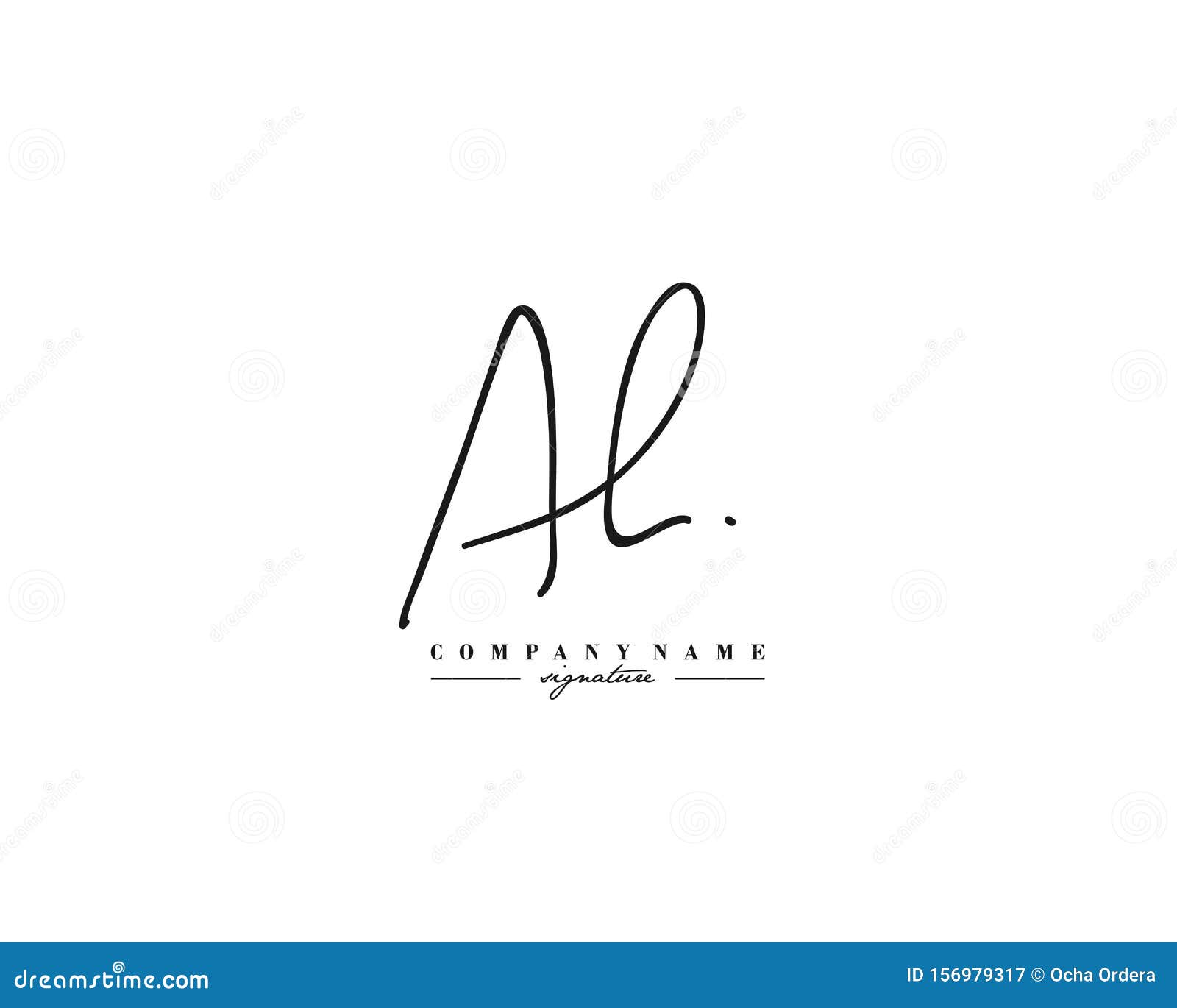 AL Signature Initial Logo Template Vector. Initial Signature Logo ...