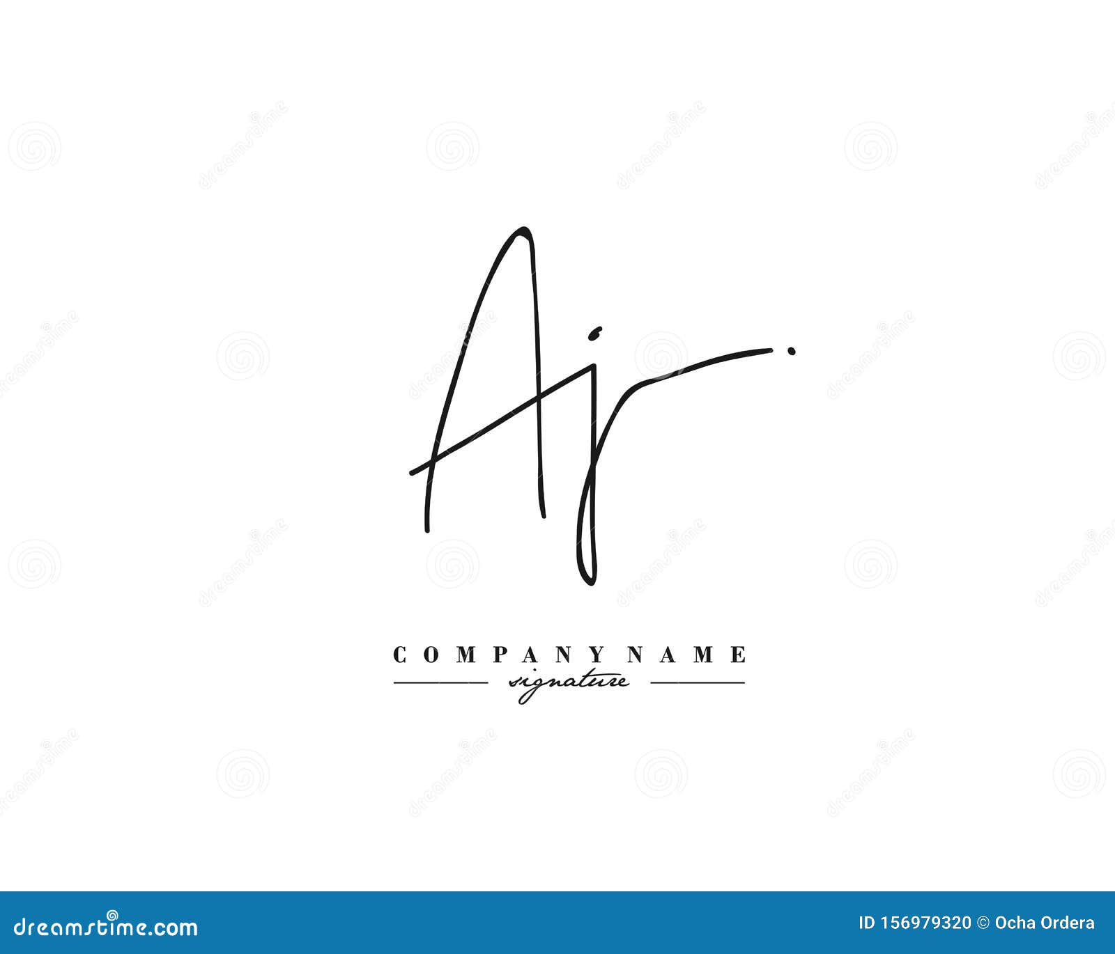 AJ Signature Initial Logo Template Vector. Initial Signature Logo ...