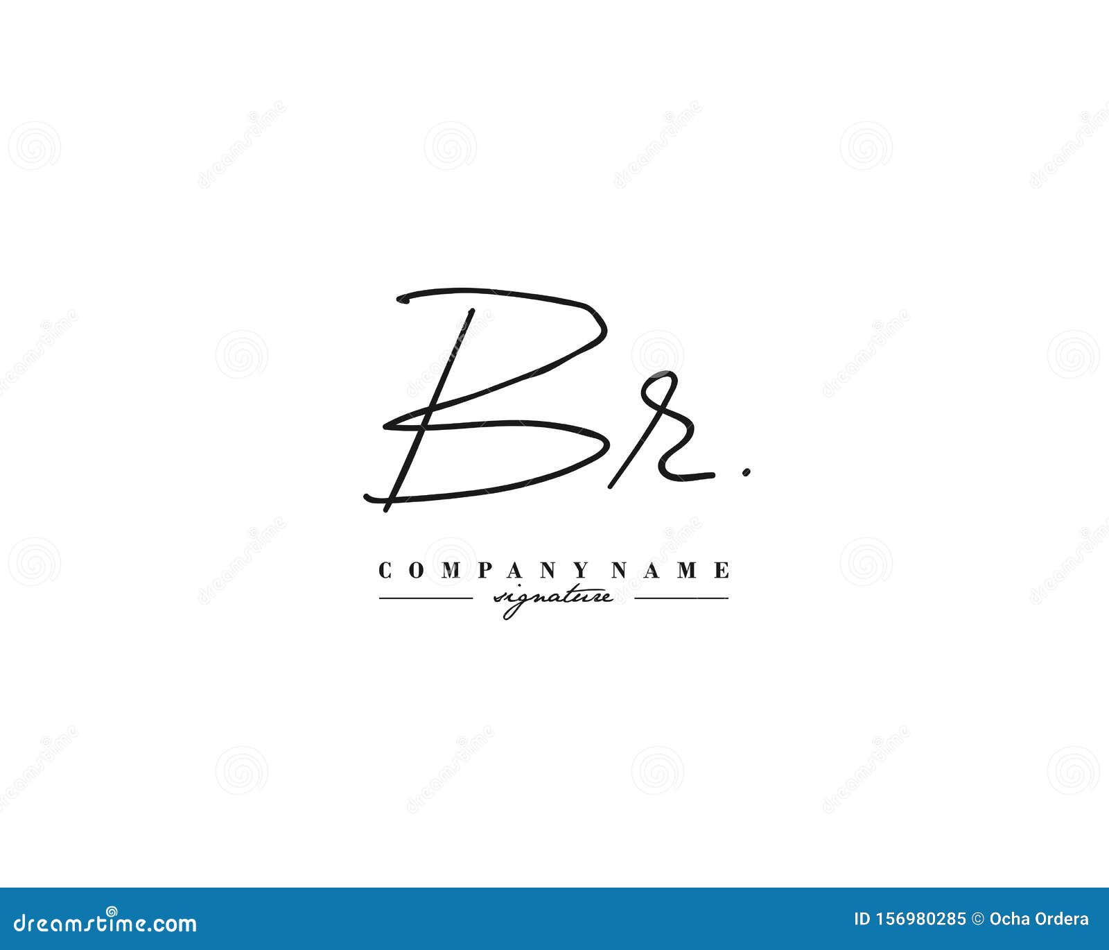 BR Signature Initial Logo Template Vector. Initial Signature Logo ...