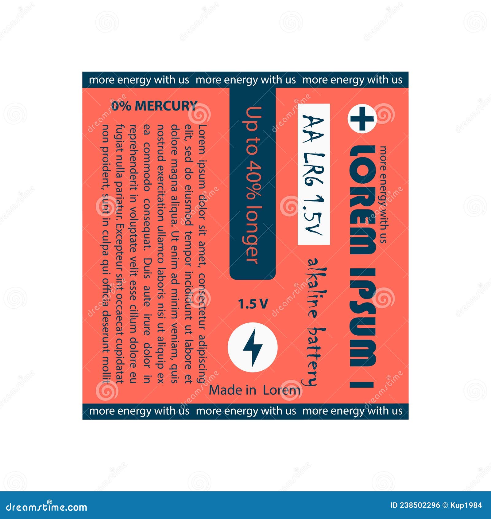 AA Size Battery Label Design, Vector Illustration Stock Vector ...