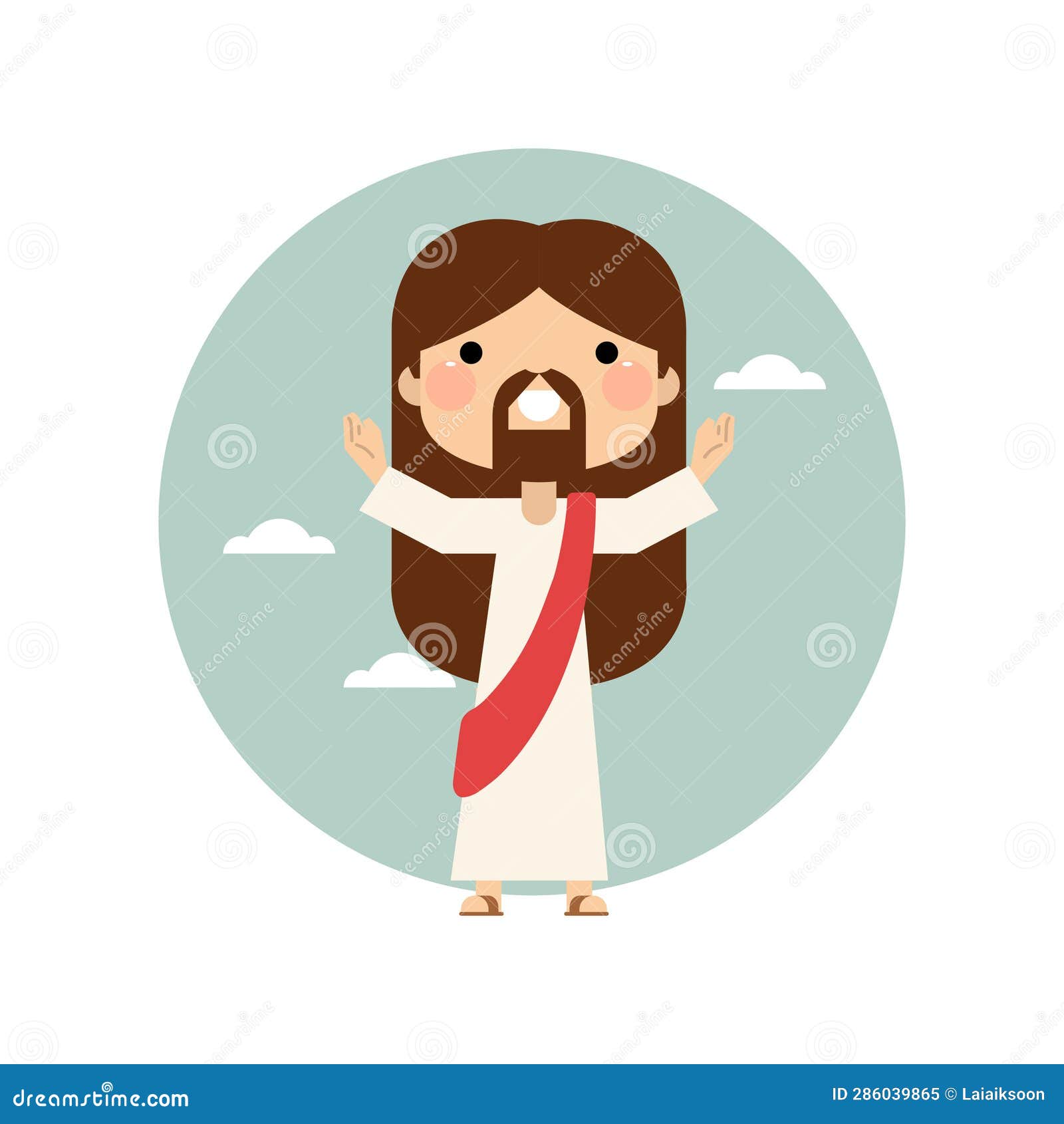 Jesus Christ In Cute Cartoon Style. Christian Bible For Kids ...