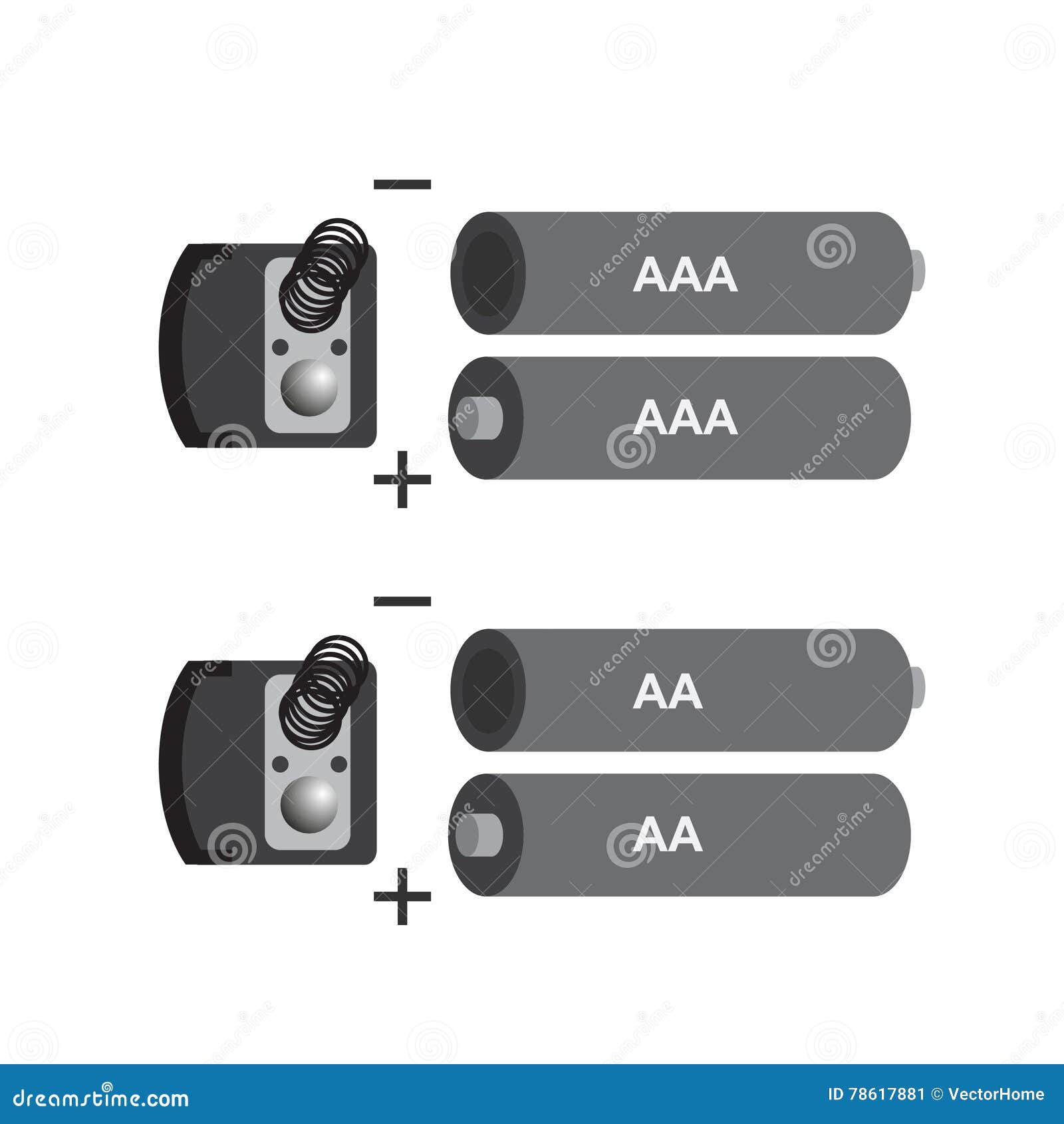 AAA and AA Battery Icon, Vector Illustration Stock Illustration ...
