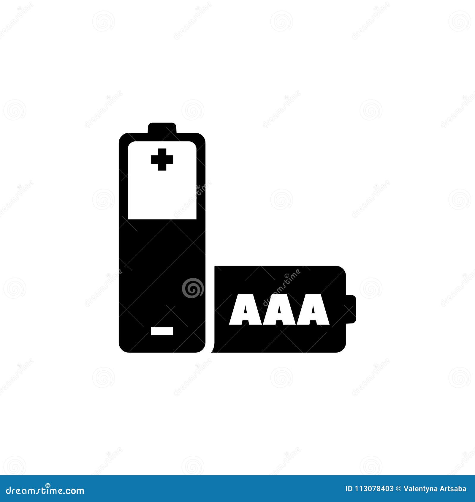AAA Battery Flat Vector Icon Stock Vector - Illustration of device ...